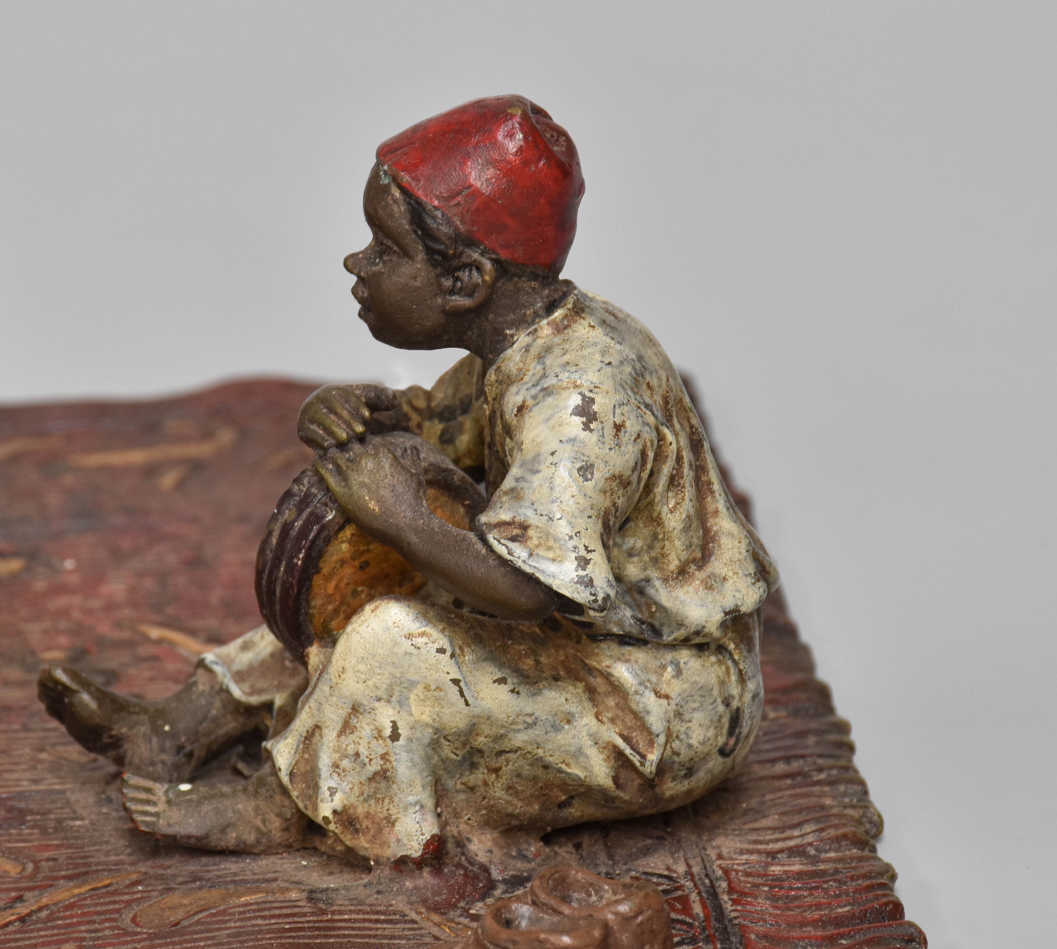 Lot 223 - A Cold Painted Bronze Figure Group, three