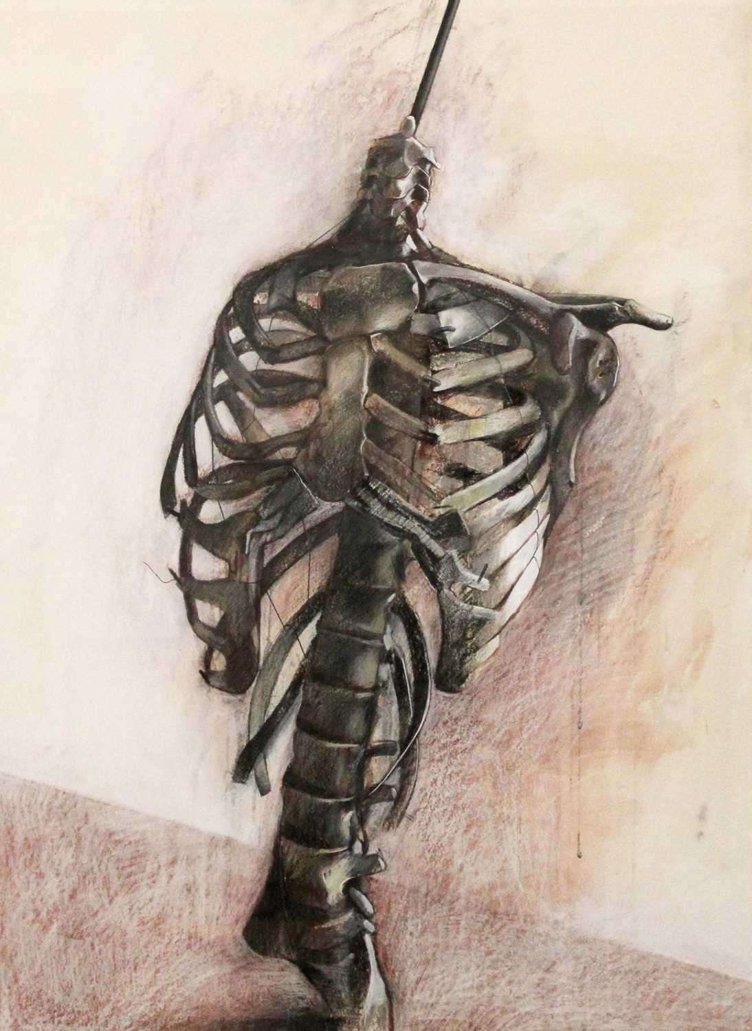 Lot 1055 - Tom Wood (b.1955) Skeleton study Signed,