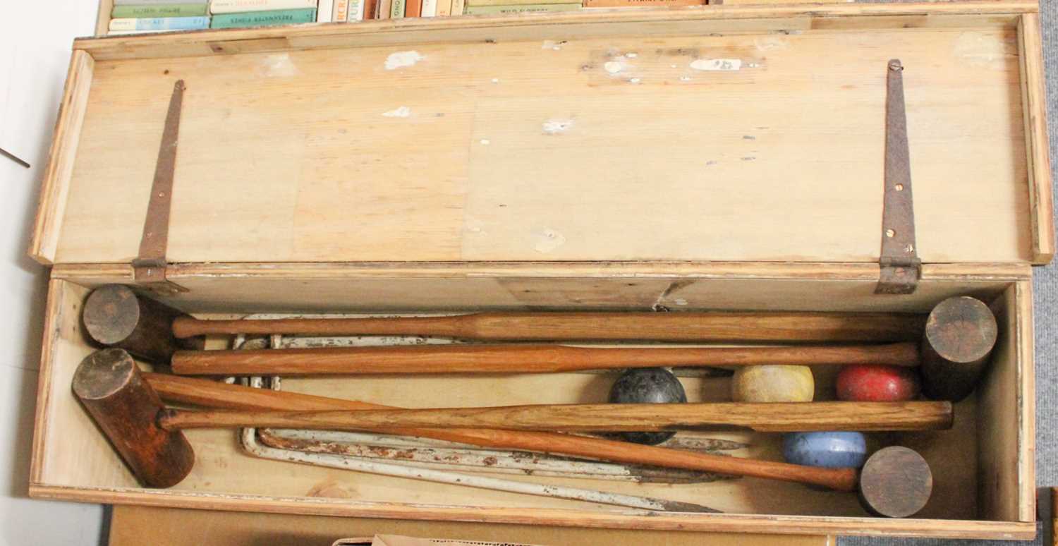 Lot 362 - Croquet Set, contained within a pine box.