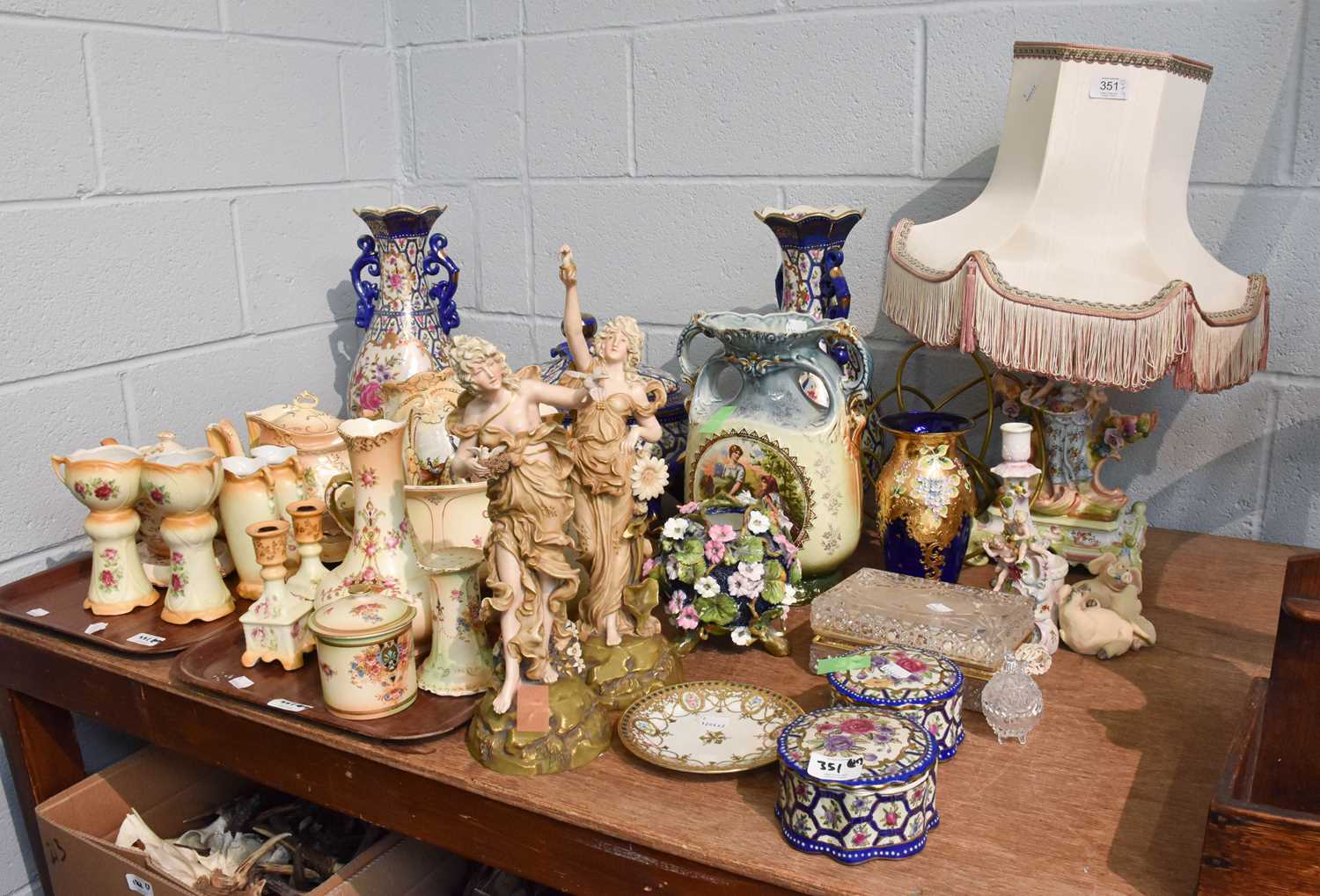 Lot 351 - A Pair of Austrian Porcelain Figures of