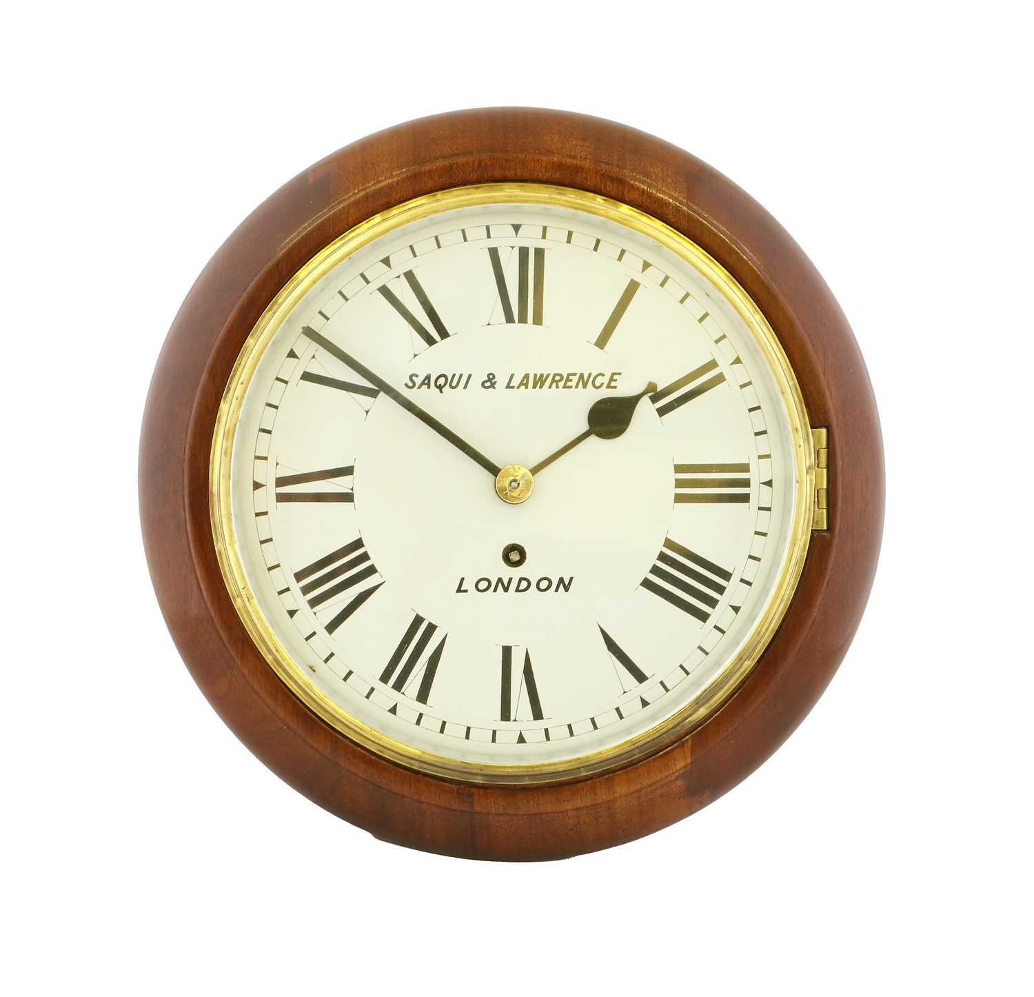 Lot 186 - A Mahogany 10-Inch Dial Wall Timepiece,