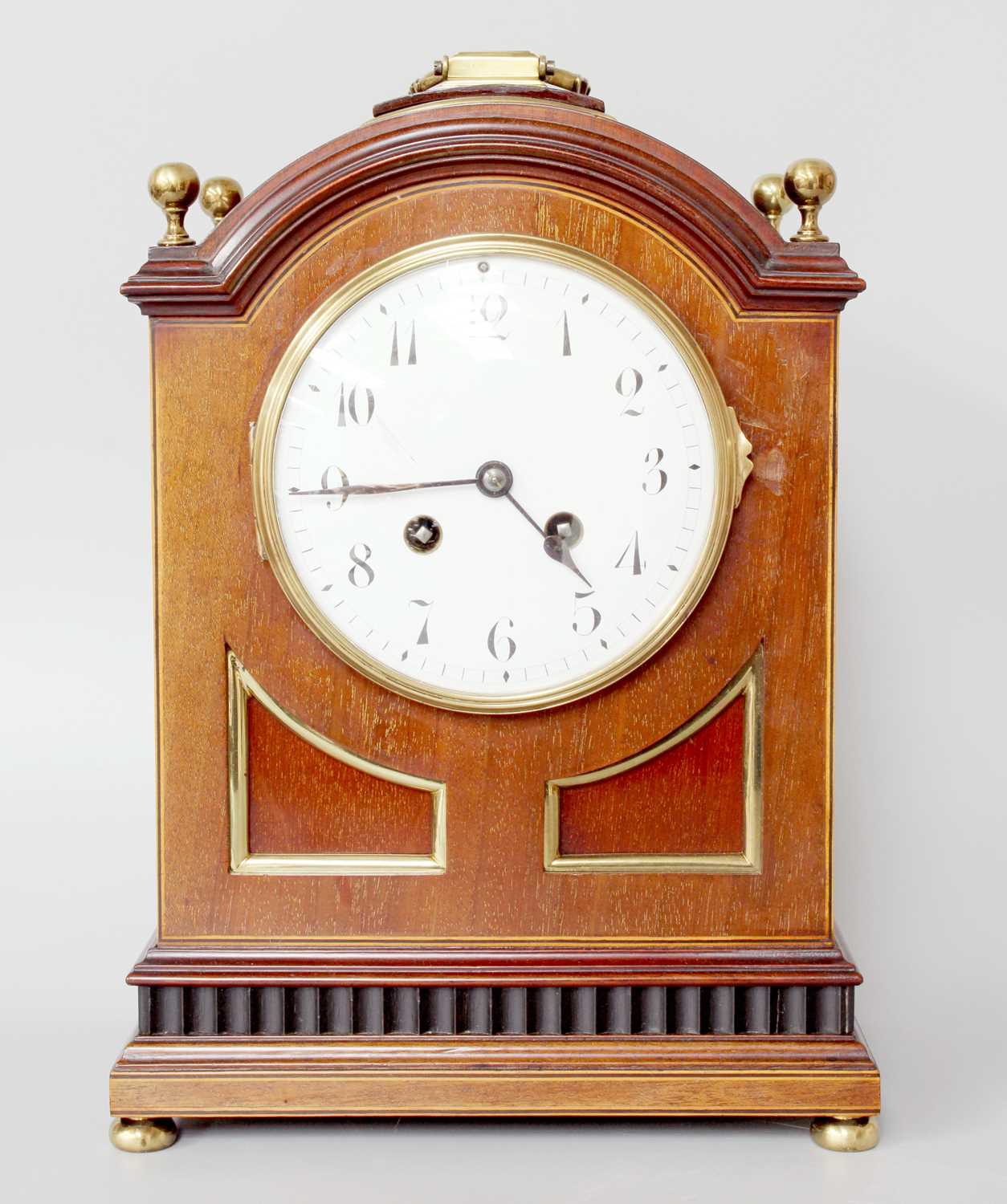 Lot 225 - A Mahogany Inlaid Striking Table Clock,