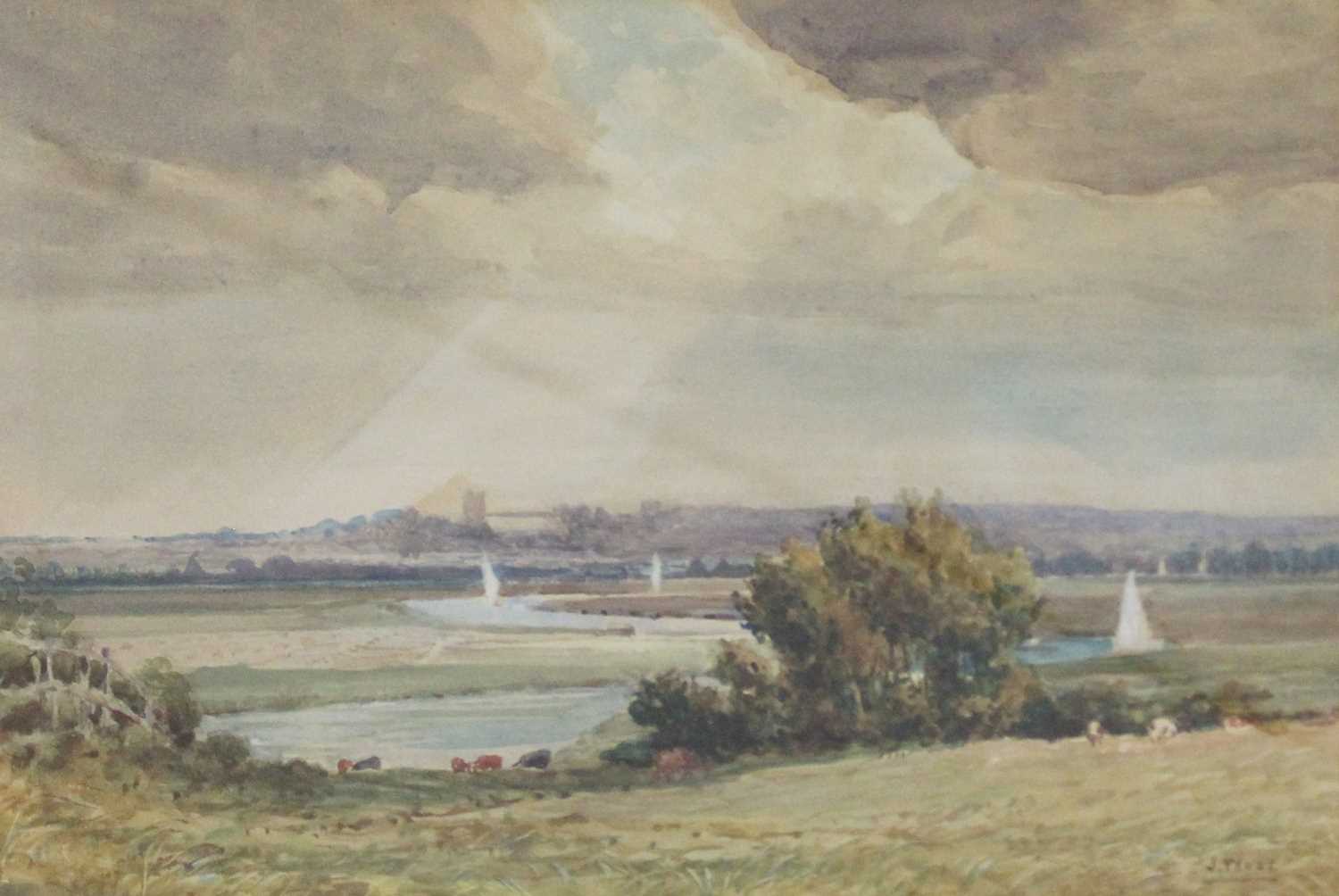 Lot 1091 - Joseph West (1881-1958) Extensive landscape