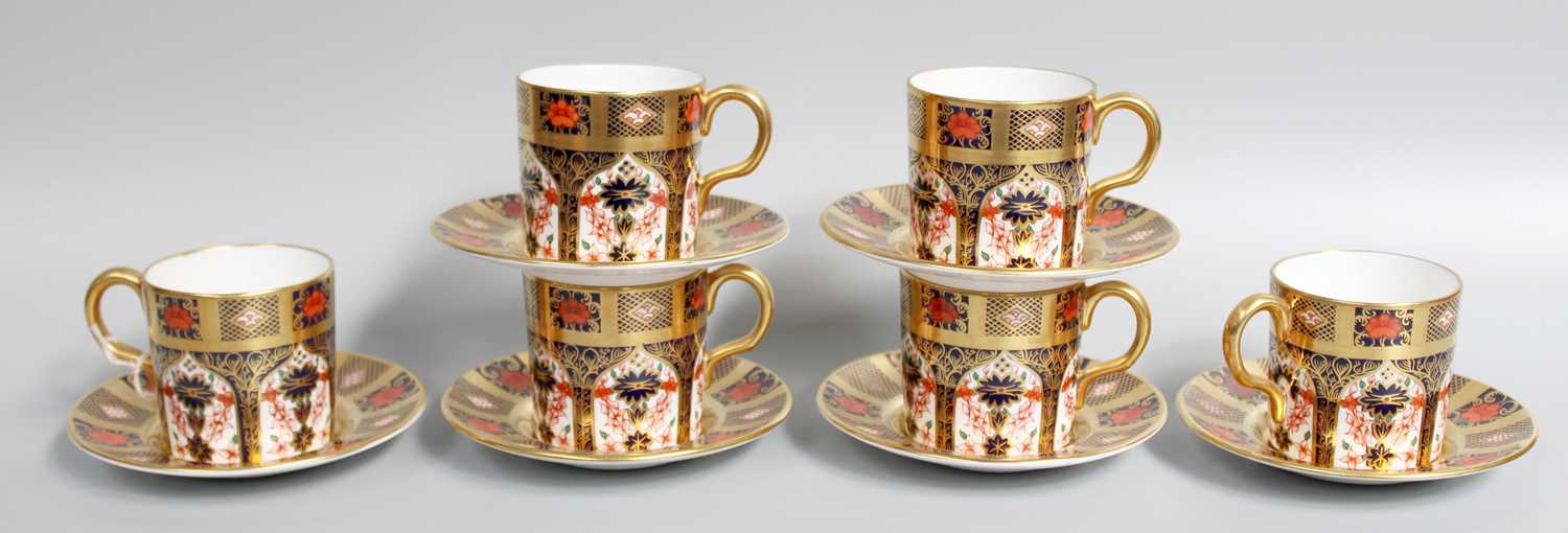 Lot 211 - A Set of Six Royal Crown Derby Coffee Cans