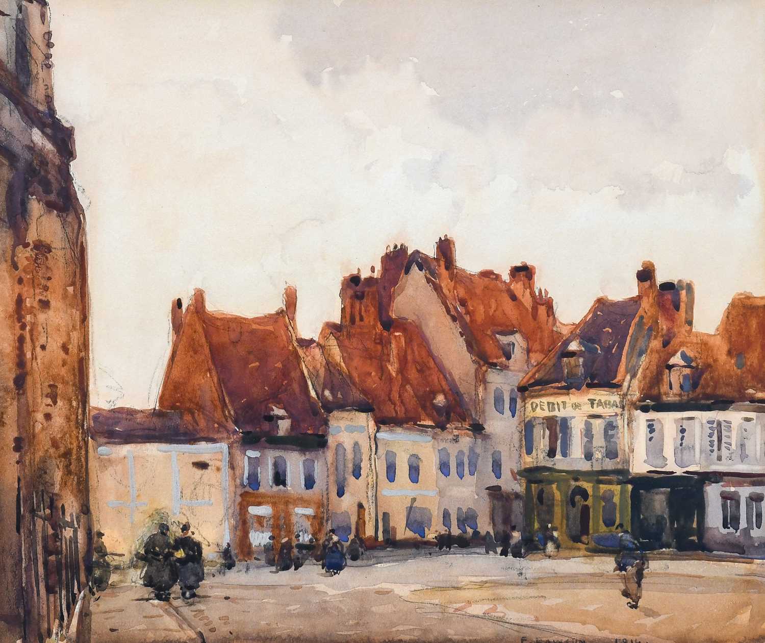 Lot 637 - Fred Lawson (1888-1968) French street scene