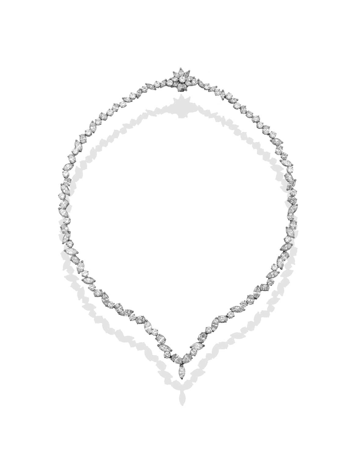 Lot 2340 - A Diamond Necklace a graduated line of
