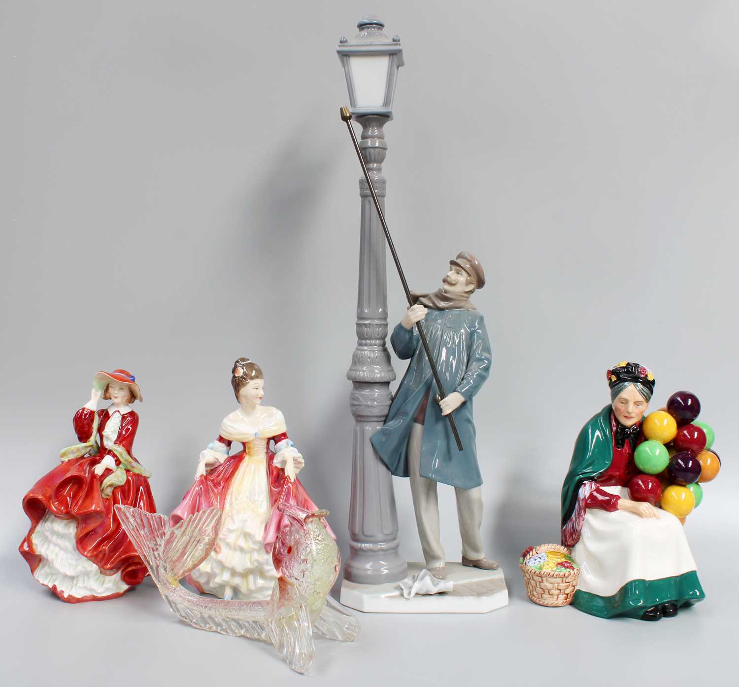 Lot 307 - A Lladro Figure of a Lamp Lighter, together
