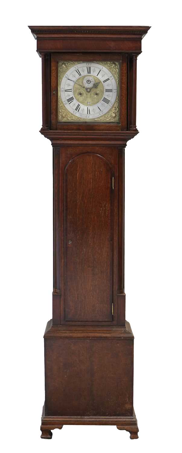 Lot 699 - An Oak Eight Day Longcase Clock, signed J.