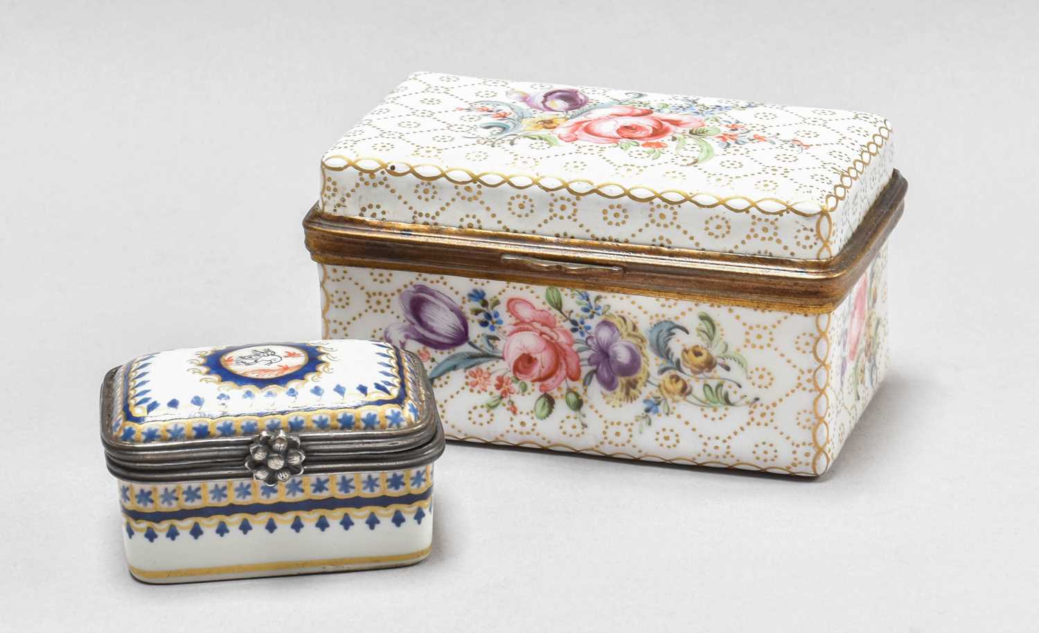 Lot 263 - A Continental Enamel Box and Cover, and a