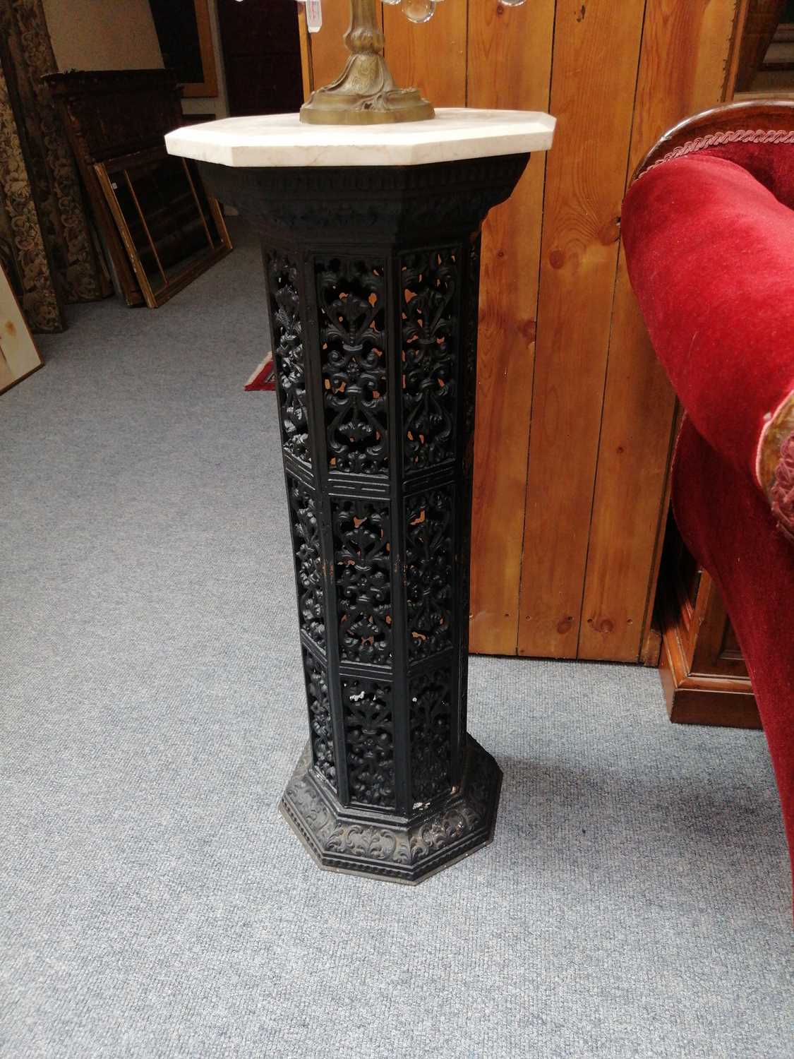 Lot 1299 - A Pair of Pireced Cast Iron Octagonal