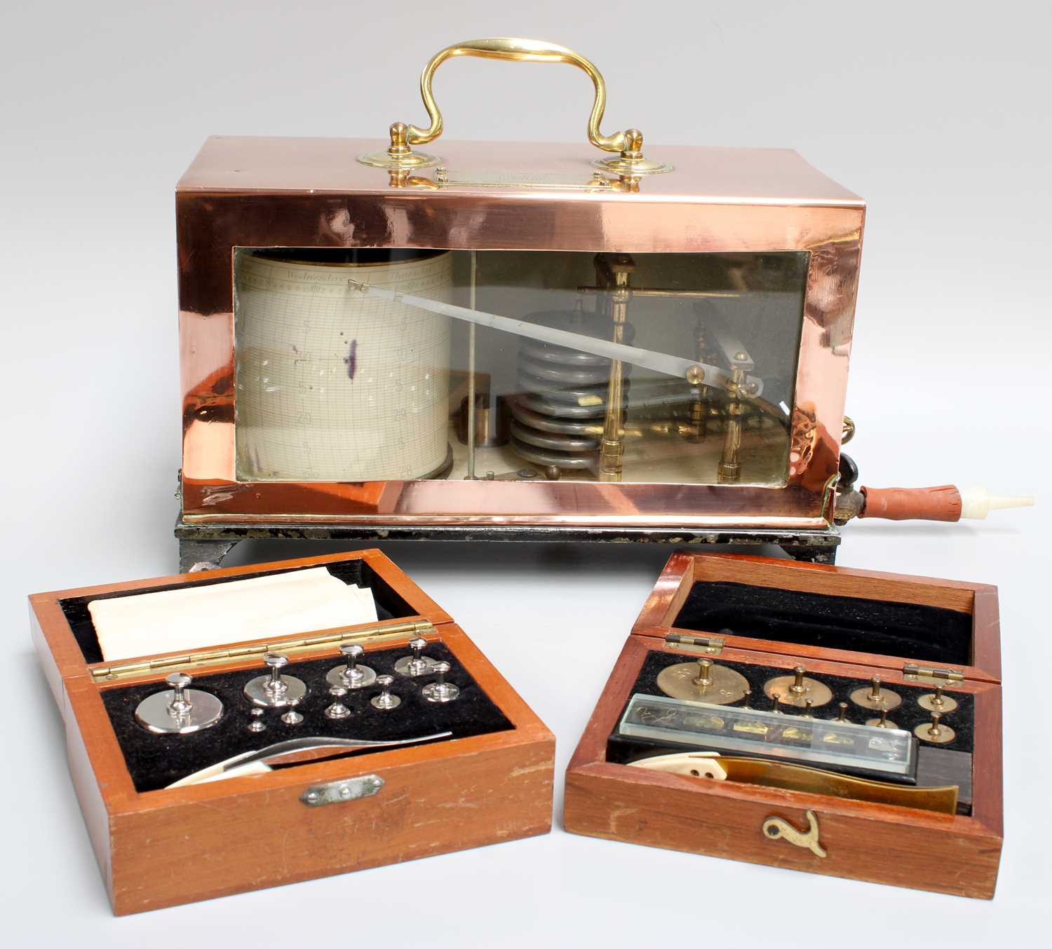 Lot 248 - A Copper Barograph by Davis, Derby; a set of