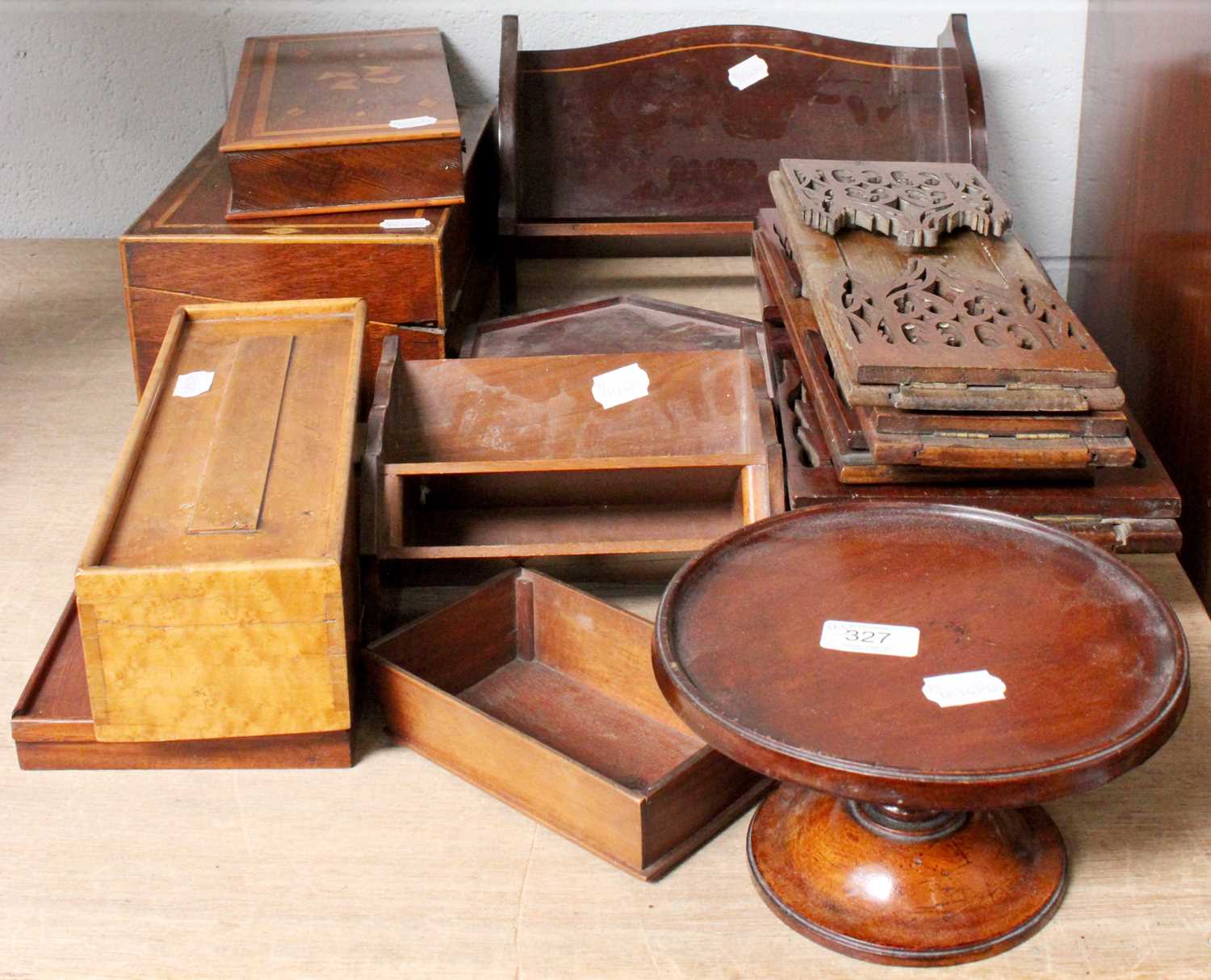 Lot 327 - Three Victorian Open Fret Mahogany Book