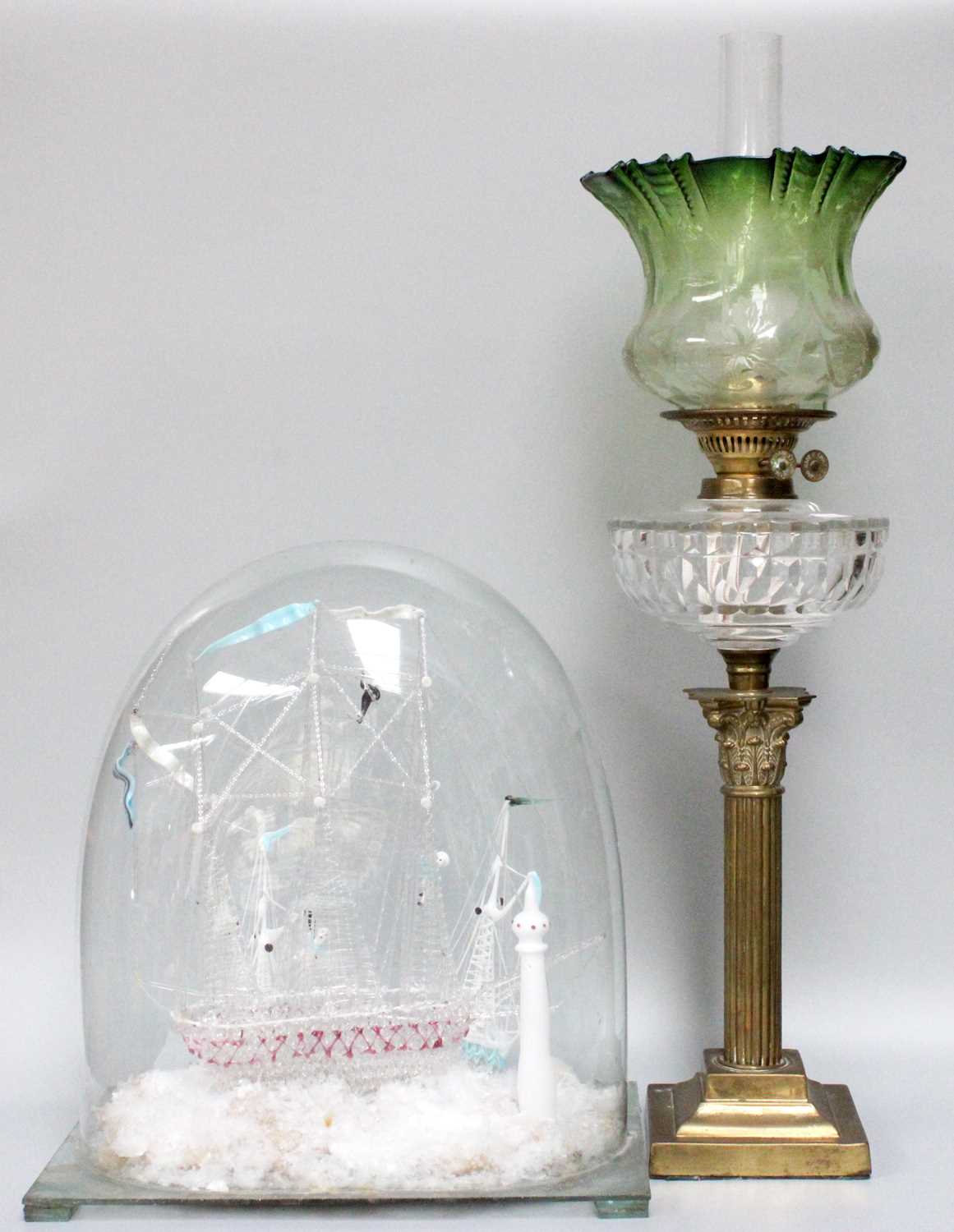 Lot 442 - A Victorian Glass Frigger of a Triple Masted