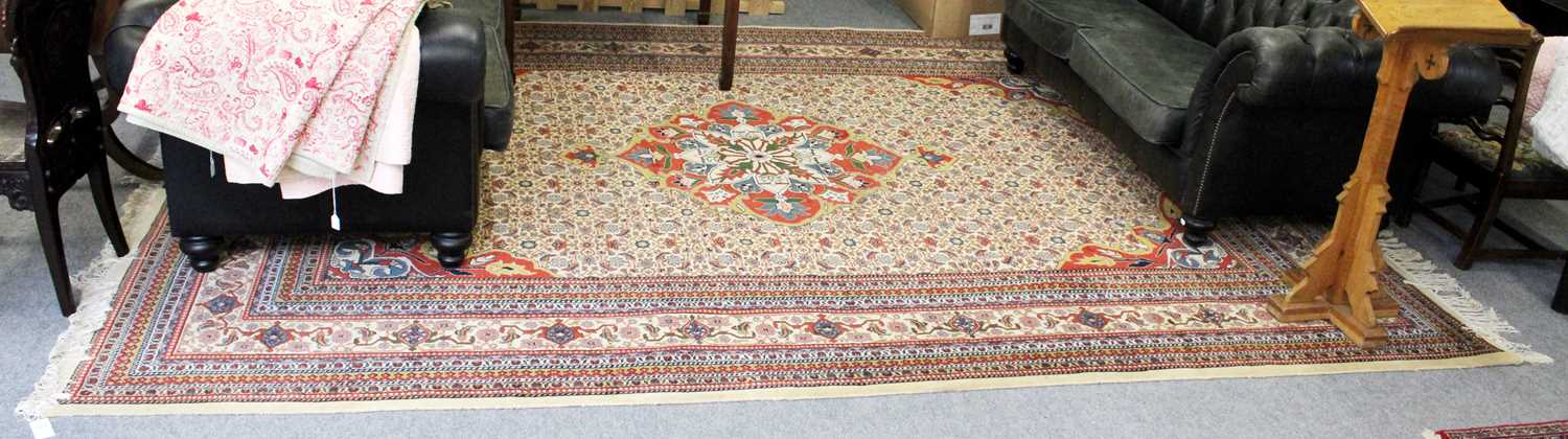 Lot 1213 - An Indian Carpet, the ivory Herati field