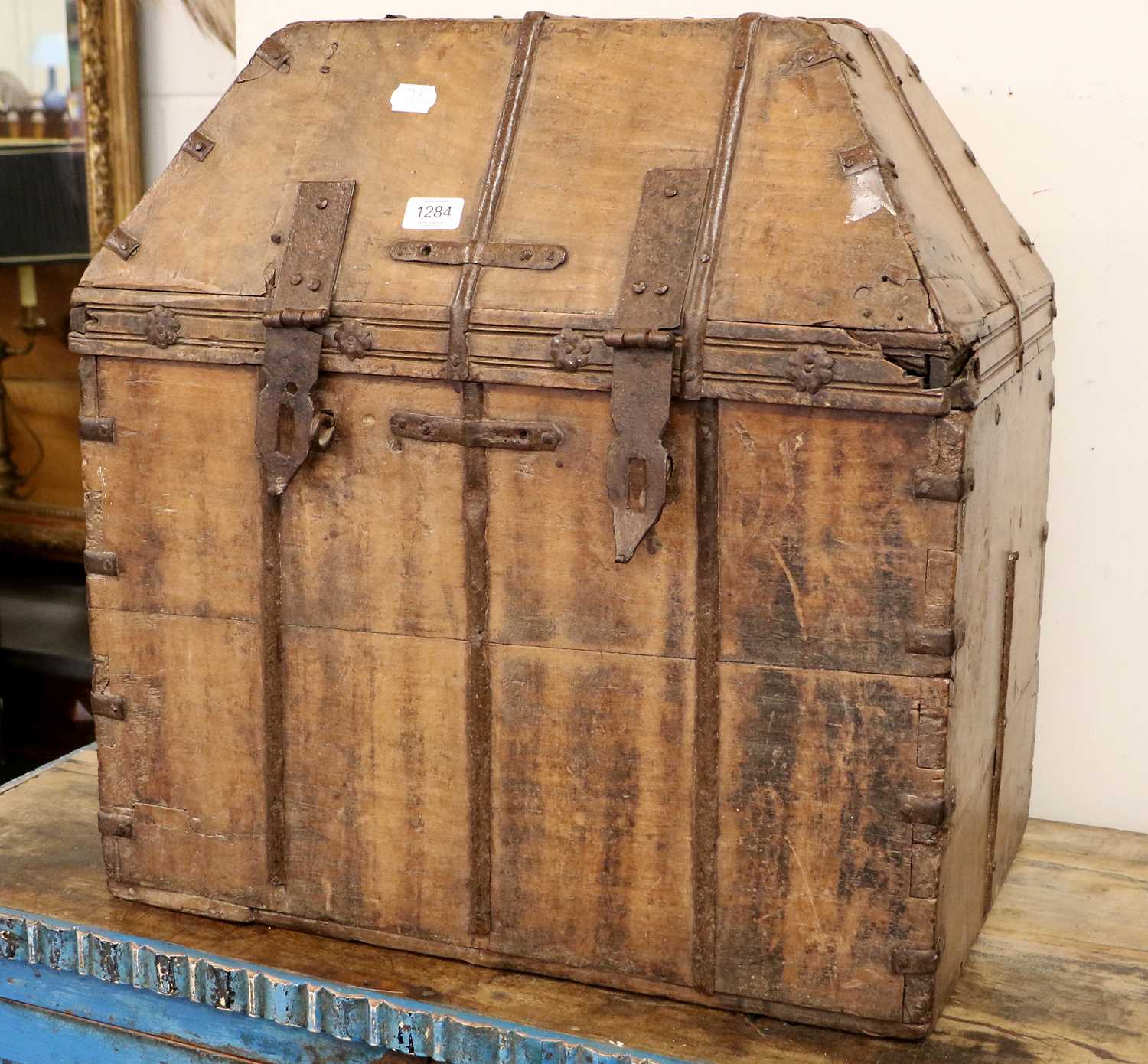 Lot 1284 - A 19th Century Continental Iron Bound Chest,