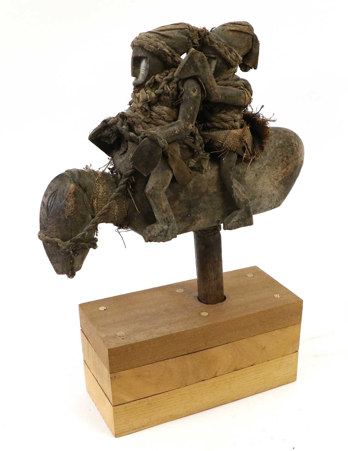 Lot 173 - An African Large Carved Wood Rod Puppet,