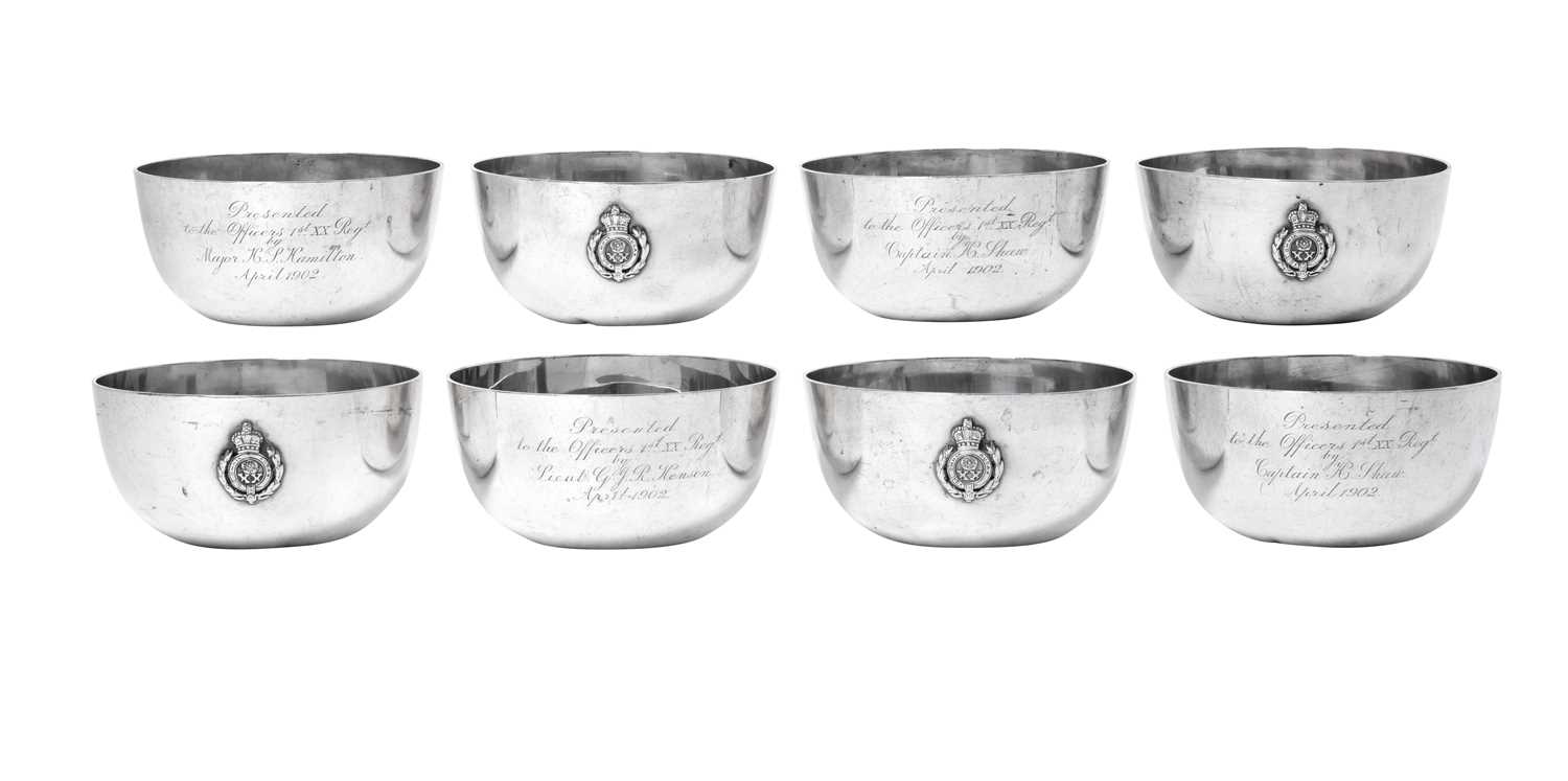 Lot 2297 - Eight Edward VII Silver Finger-Bowls,