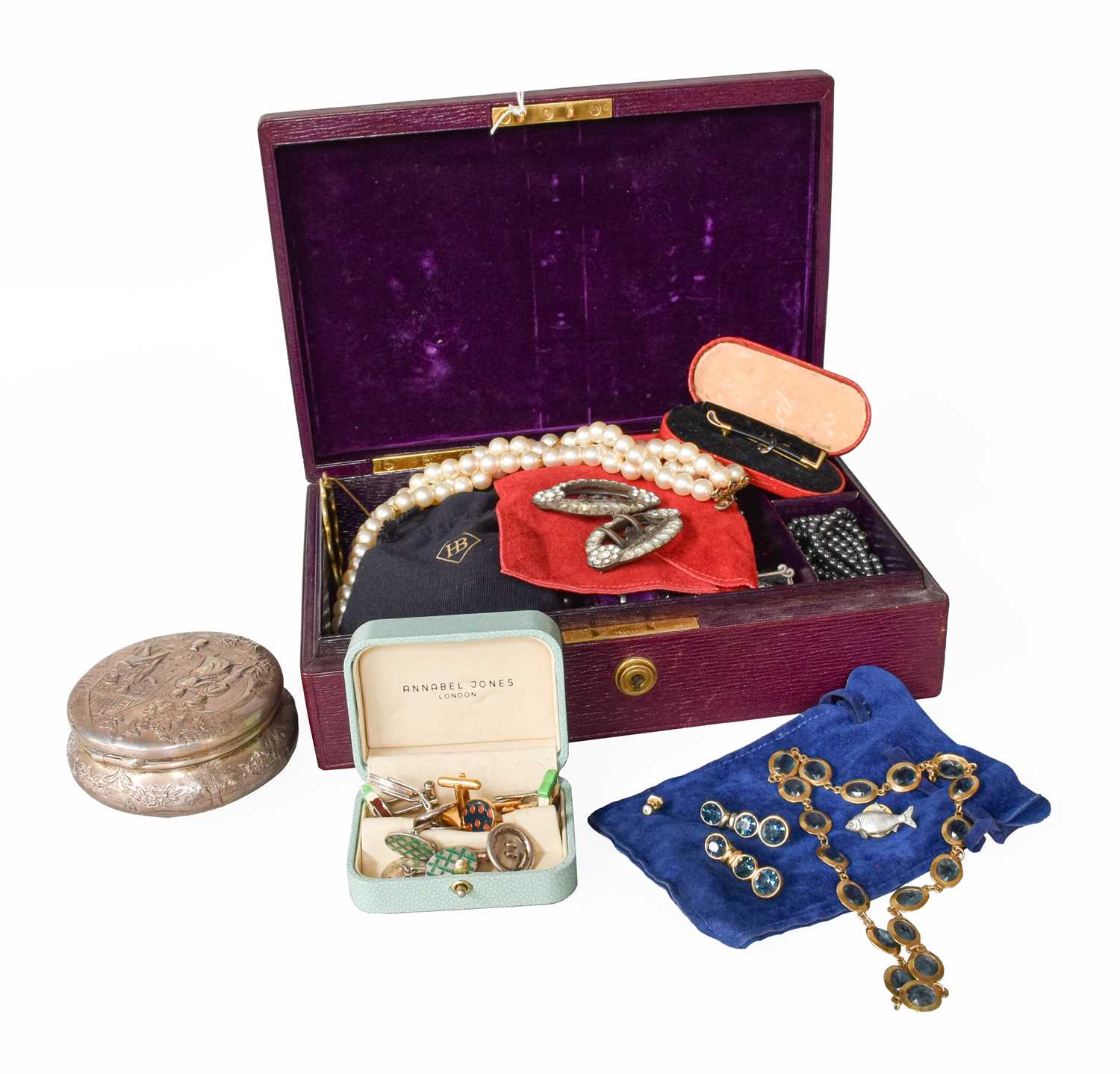 Lot 182 - A Pair of Paste Buckles, the oval frames set