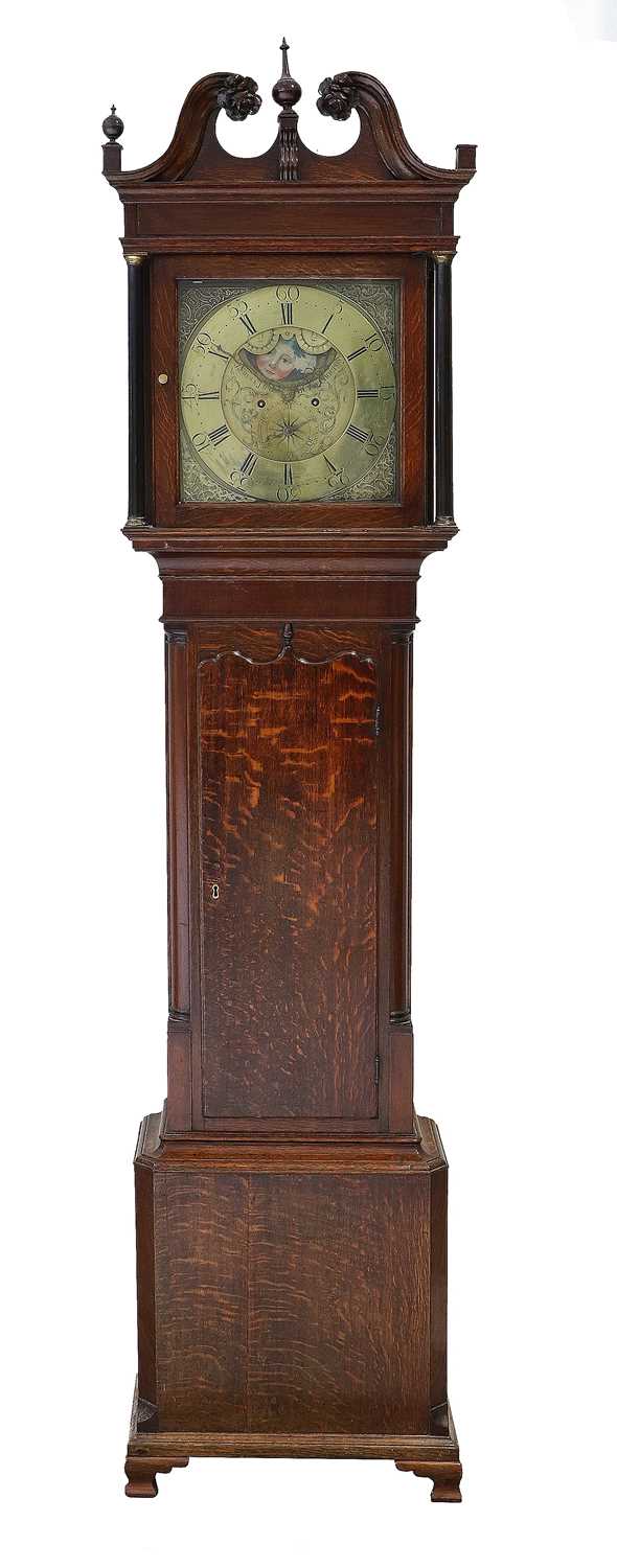 Lot 694 - An Oak Eight Day Longcase Clock, signed