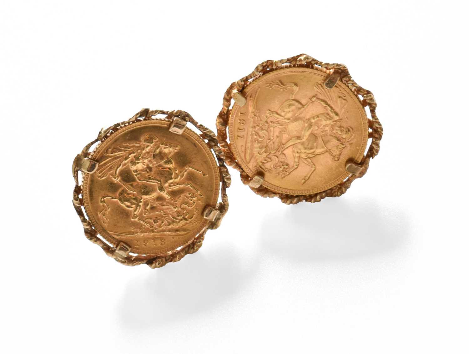 Lot 279 - A Pair of Sovereign Cufflinks, dated 1911