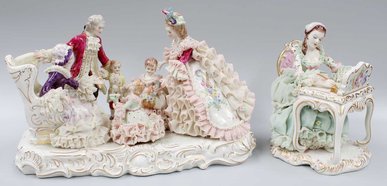 Lot 413 - Two German Porcelain Figure Groups