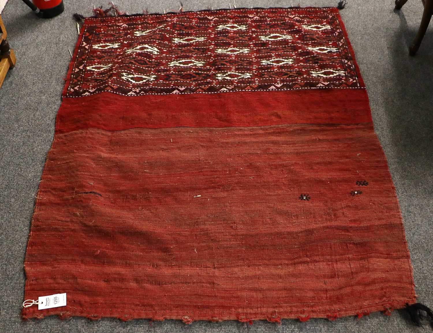 Lot 1255 - Flat Woven Turkmen Rug, the raspberry field