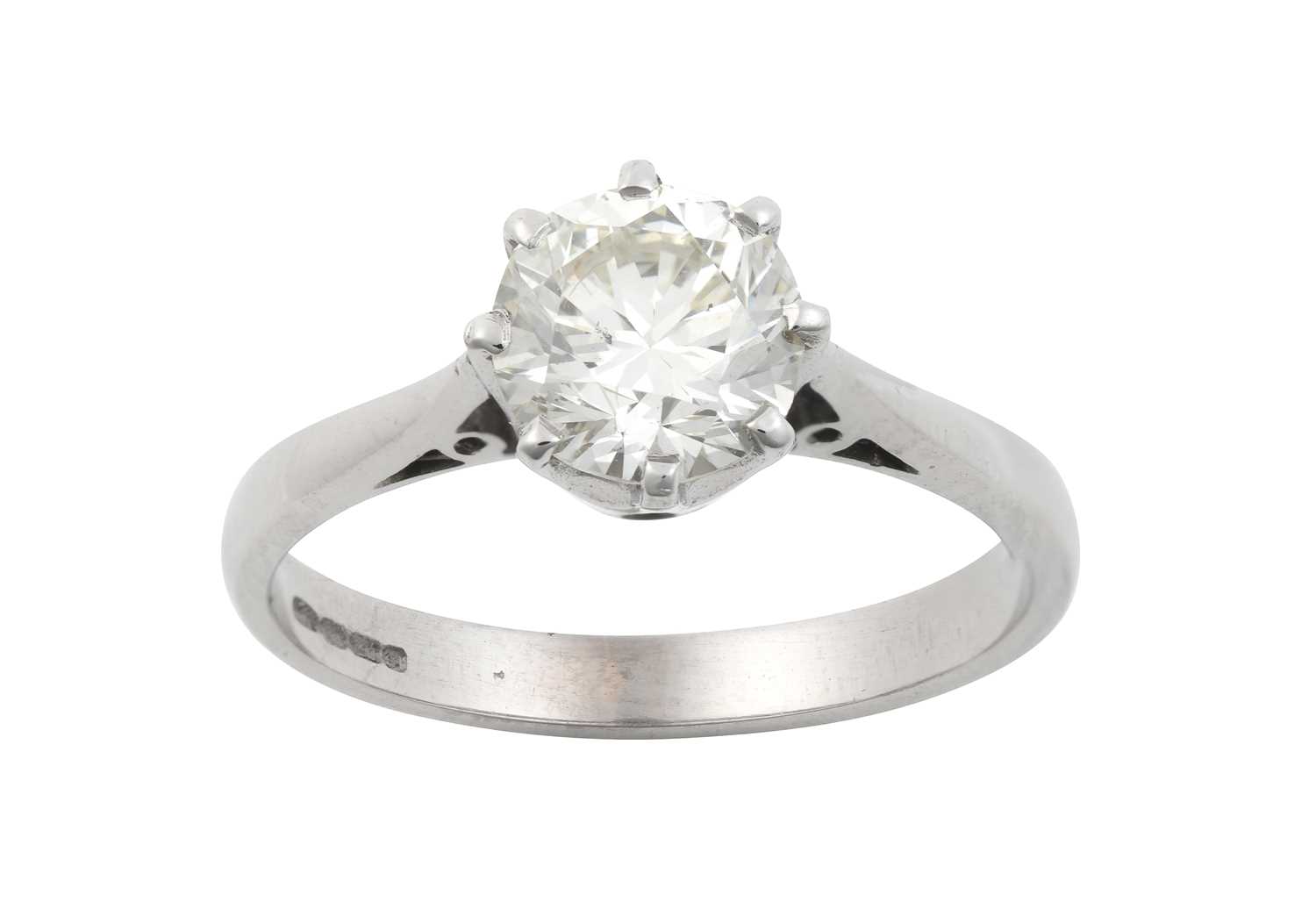 Lot 2323 - An 18 Carat White Gold Diamond Solitaire