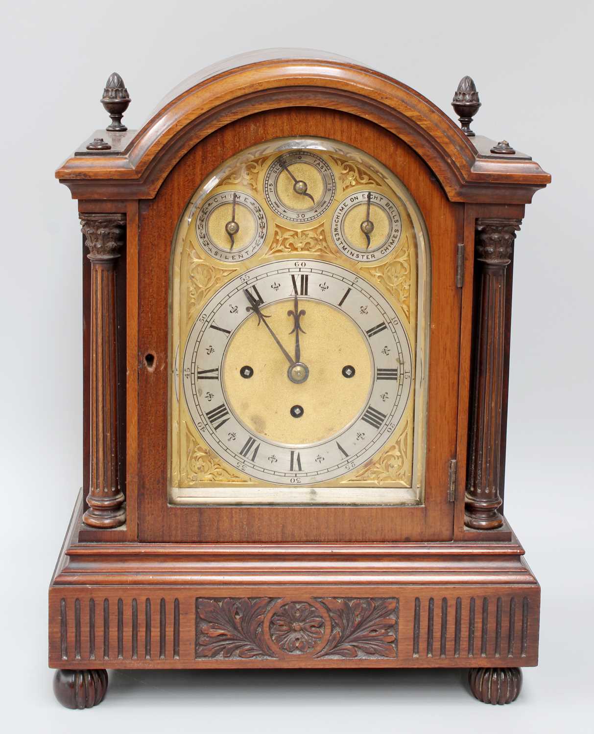 Lot 1334 - A Victorian Mahogany Chiming Table Clock,