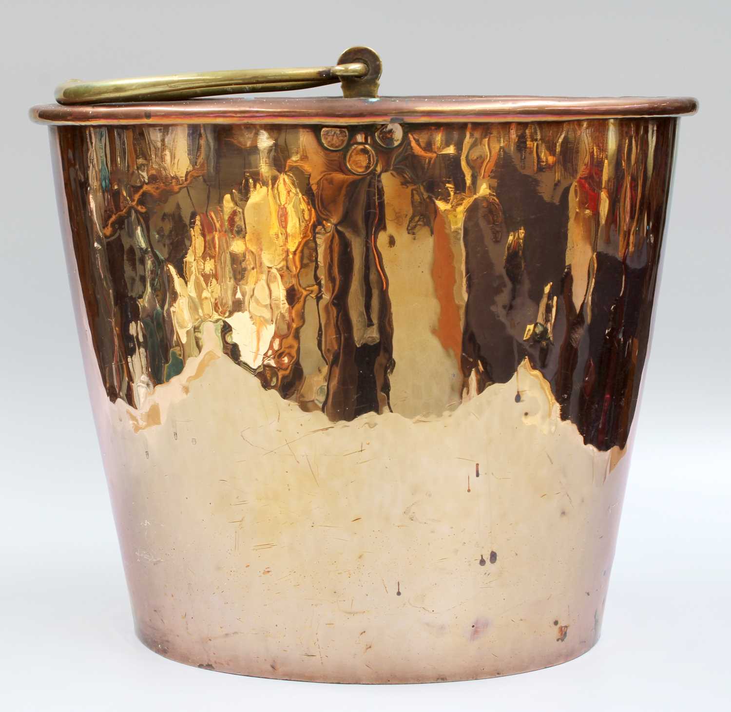 Lot 263 - A 19th Century Copper Pail, with brass