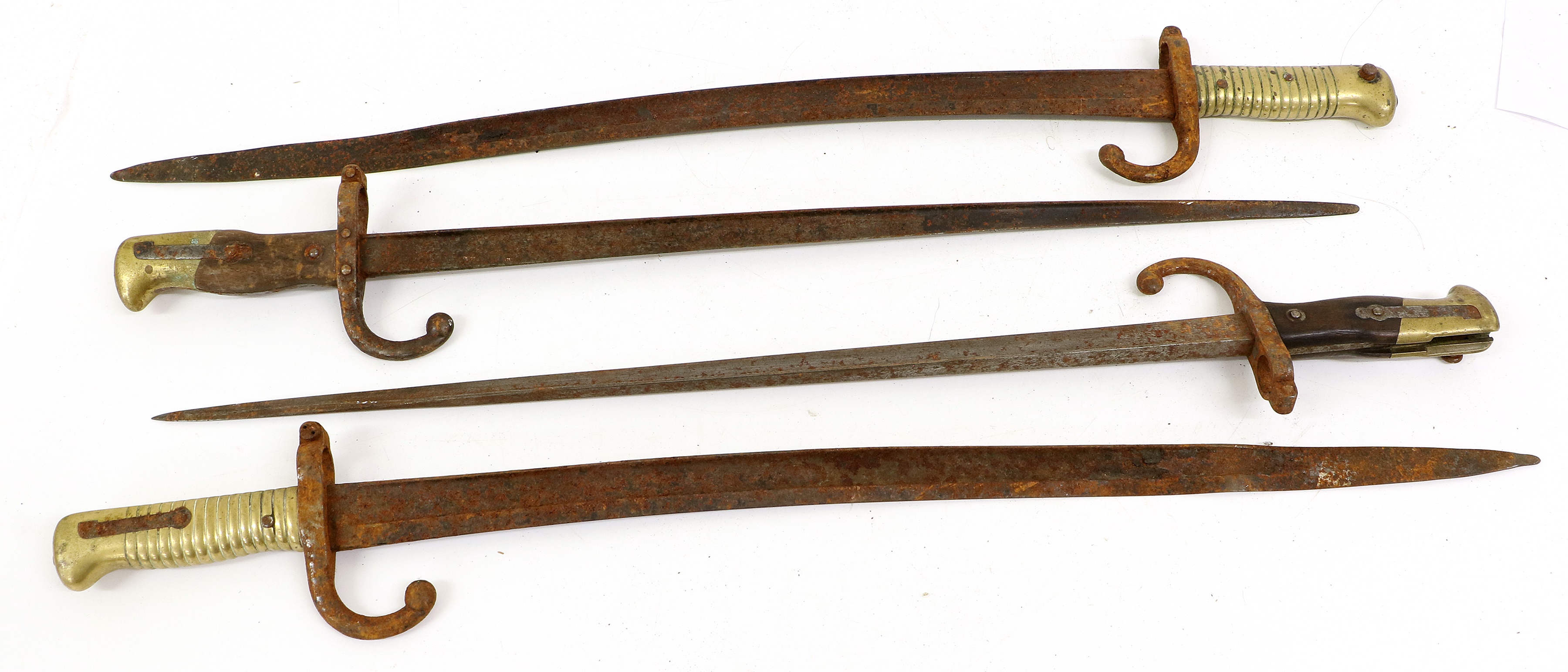 Lot 150 - Four French Bayonets, comprising two M1866