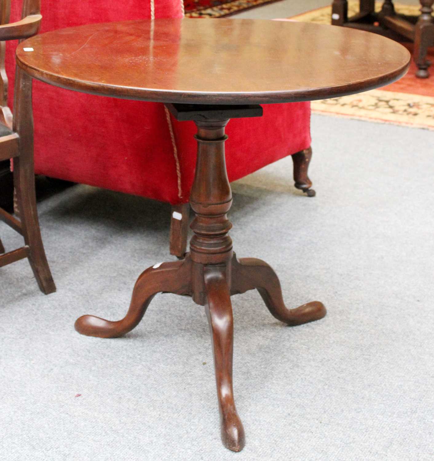 Lot 1165 - A George III Mahogany Tilt Top Tripod Table,