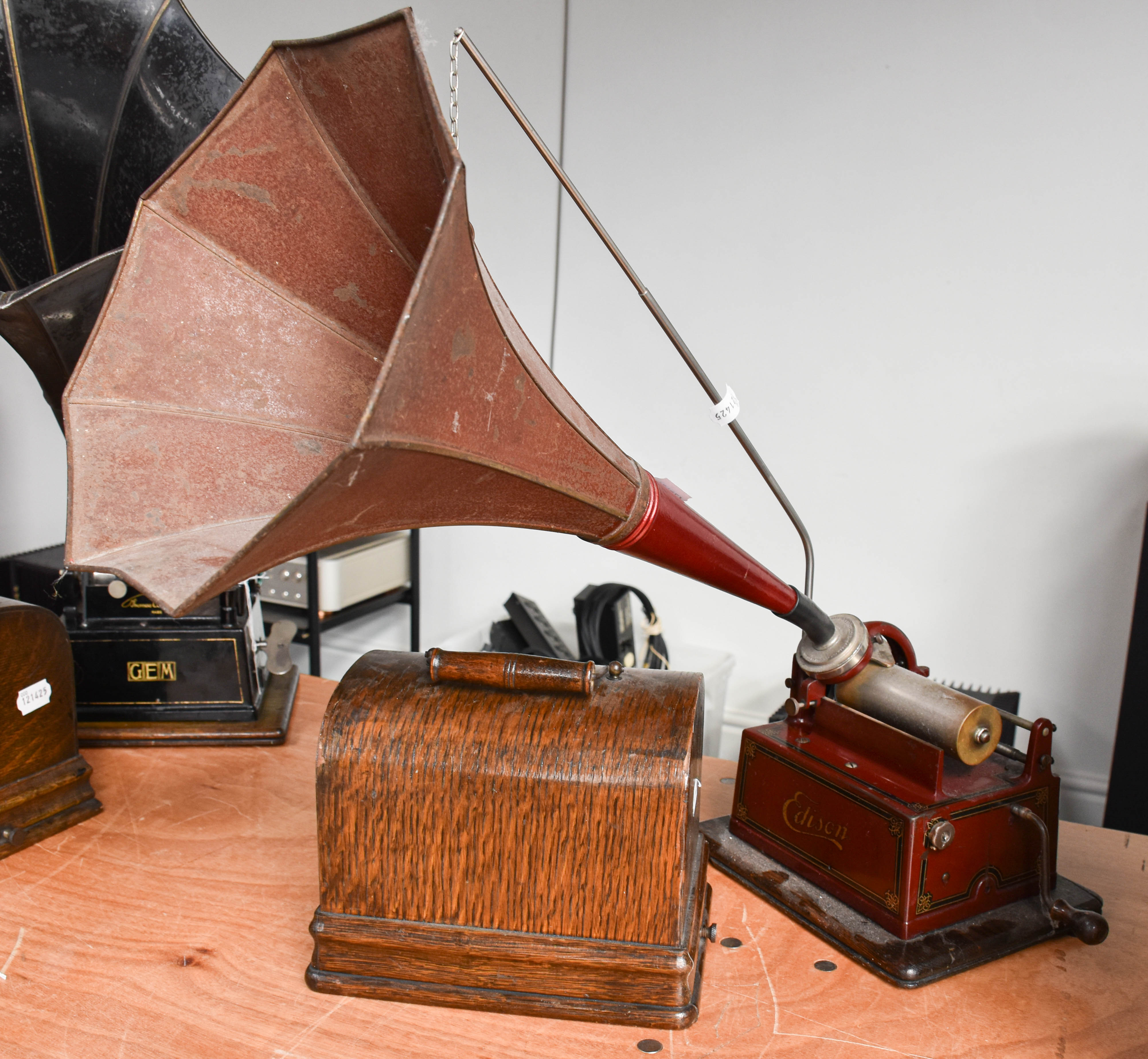 Lot 3119 - A Red Edison GEM Phonograph