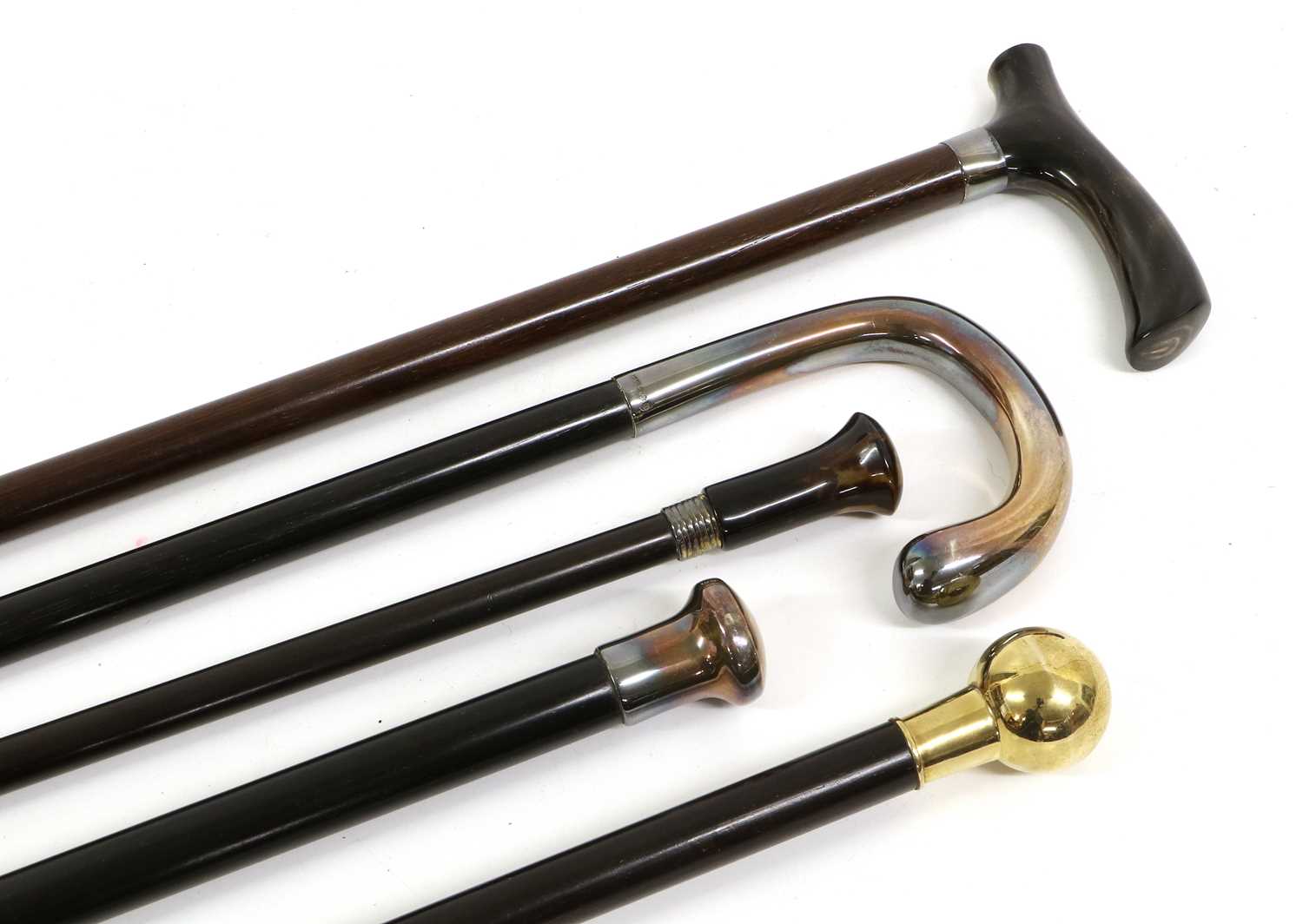 Lot 178 - A 9ct Gold Mounted Walking Stick, Birmingham