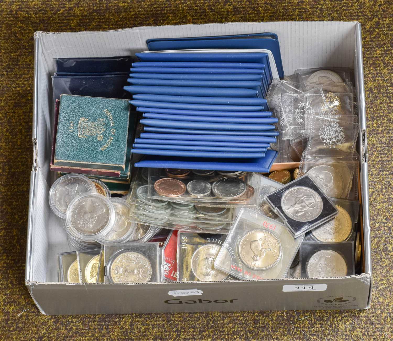 Lot 114 - Mixed Commemorative and Pre-decimal Coinage,