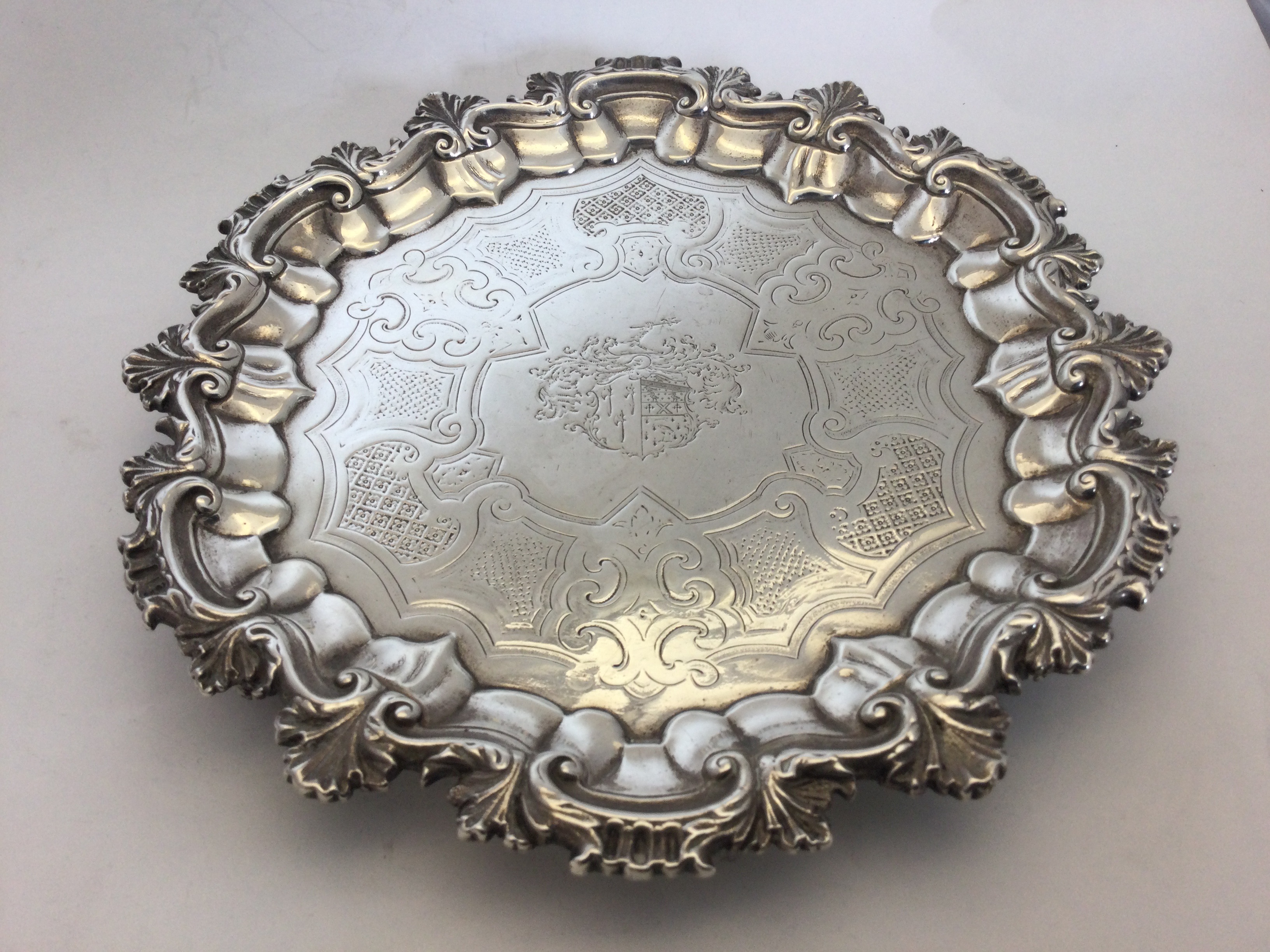 Lot 2088 - A Pair of Victorian Silver Waiters,