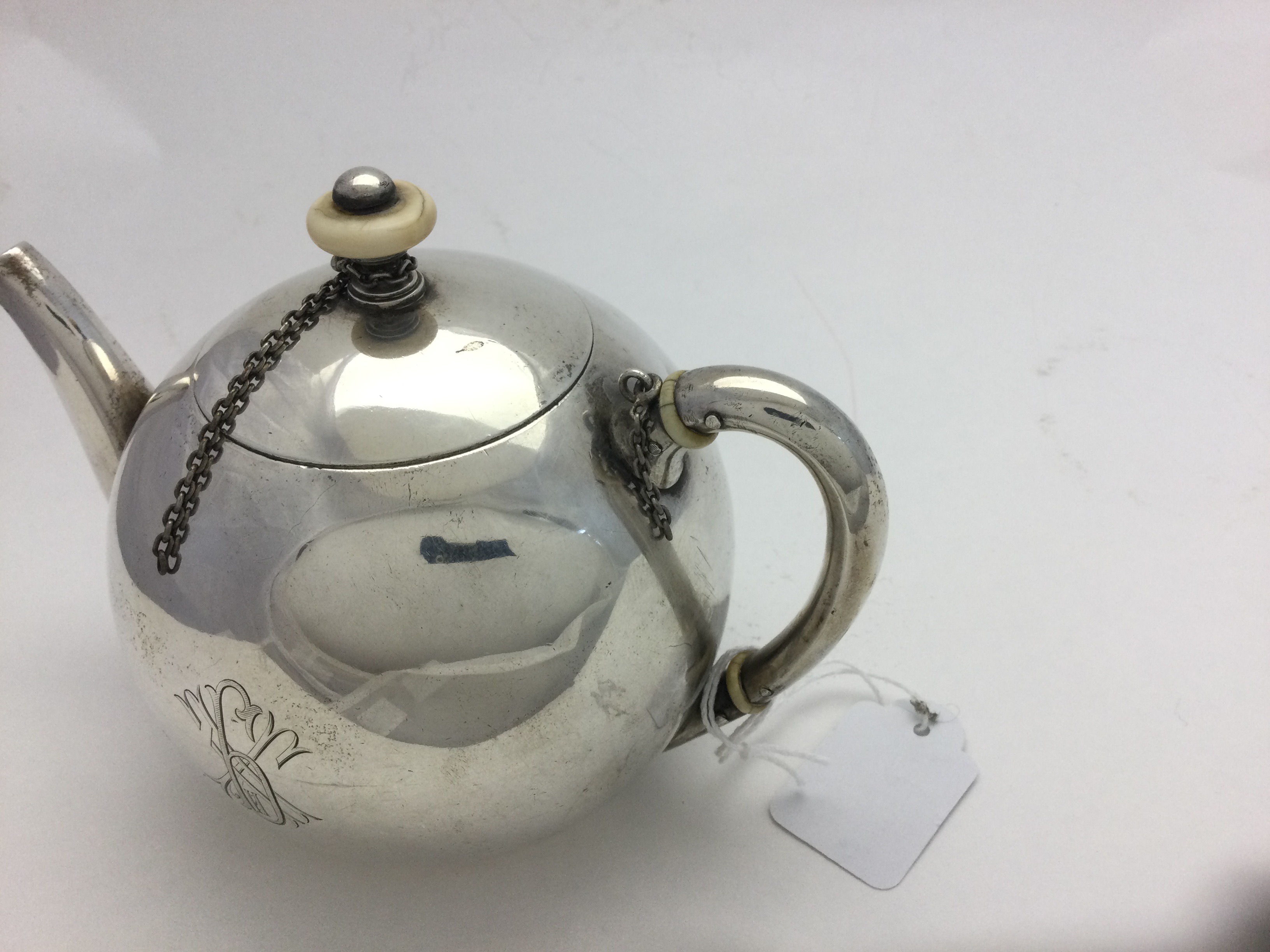 Lot 2041 - A Russian Silver Teapot,