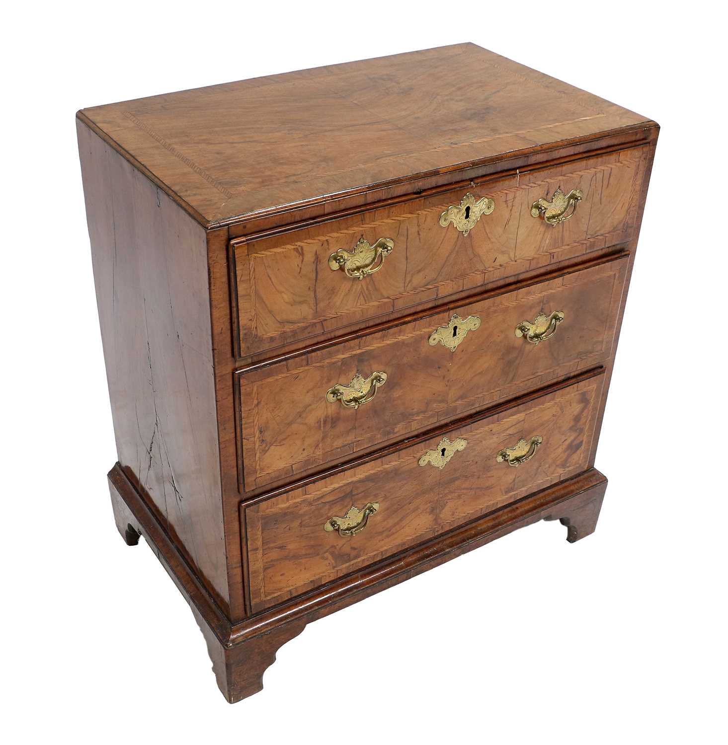 Lot 320 - A George II Figured Walnut, Crossbanded and
