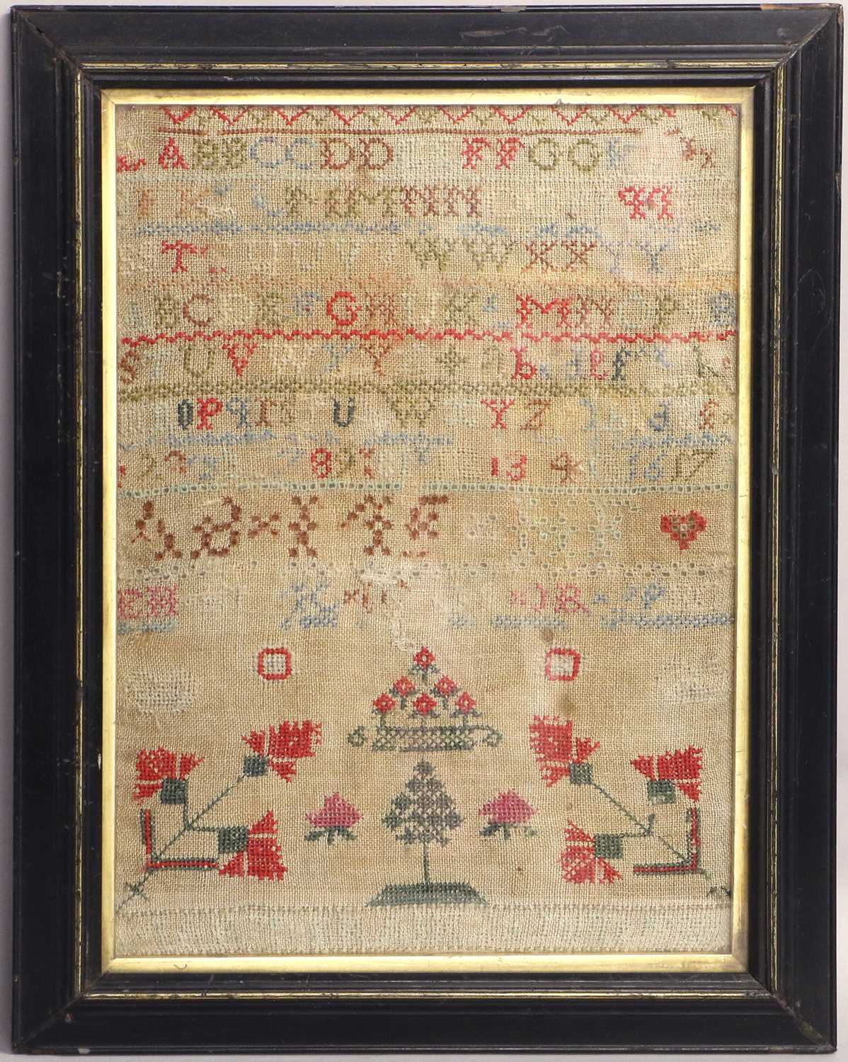 Lot 2066 - 19th Century Alphabet Sampler Worked by