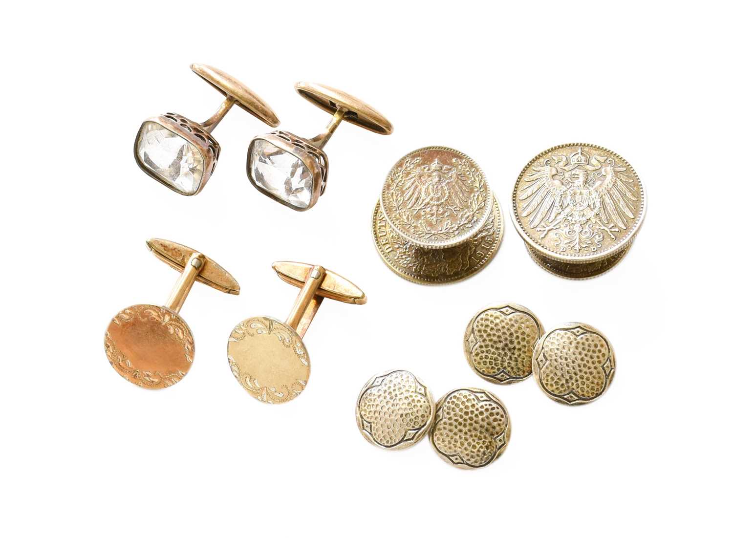 Lot 424 - Four Pairs of Cufflinks, of varying design