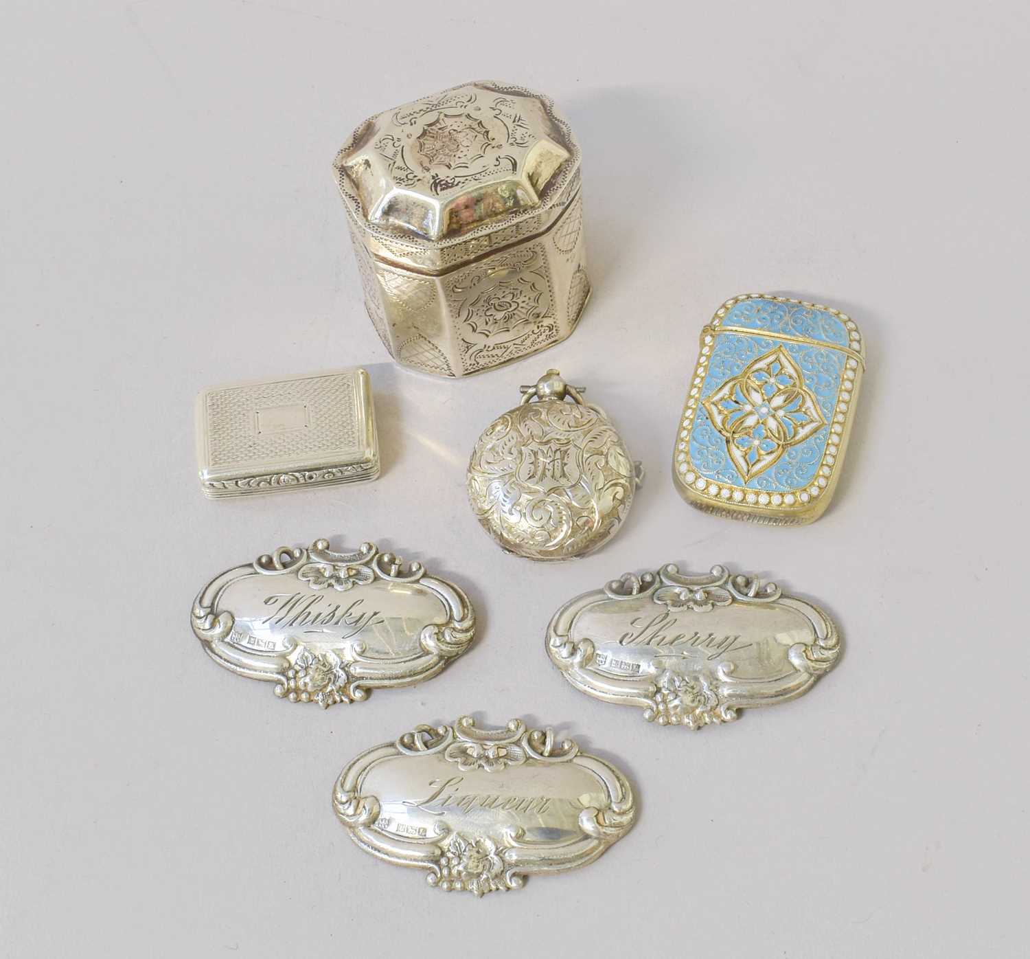 Lot 112 - A Collection of Assorted Silver Boxes,
