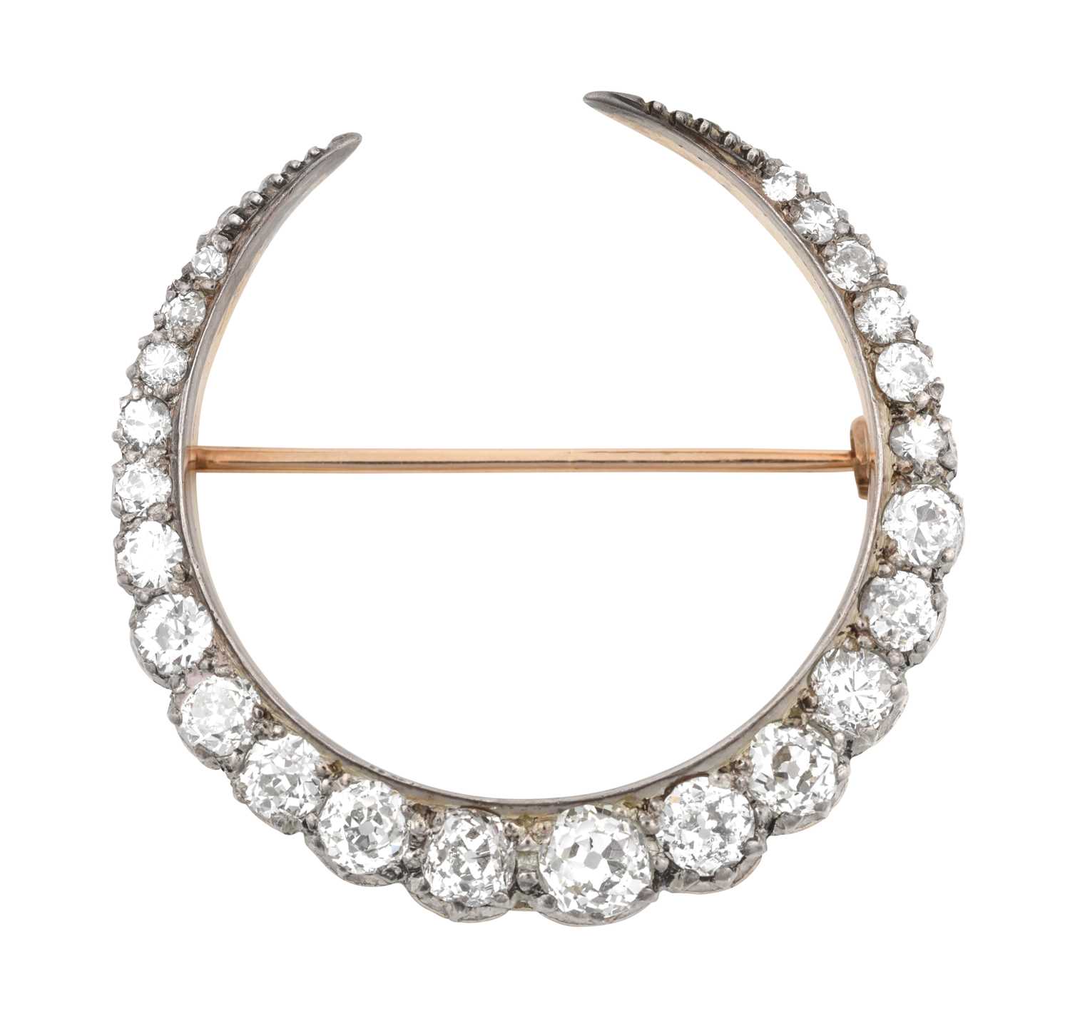 Lot 2302 - A Victorian Crescent Brooch set throughout