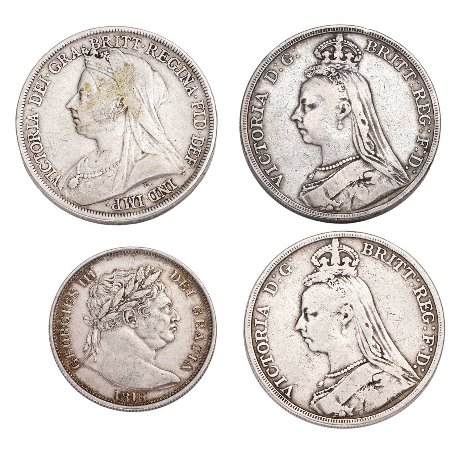 Lot 98 - 3x Victoria, Crowns, 1890, 1892 and 1893, all