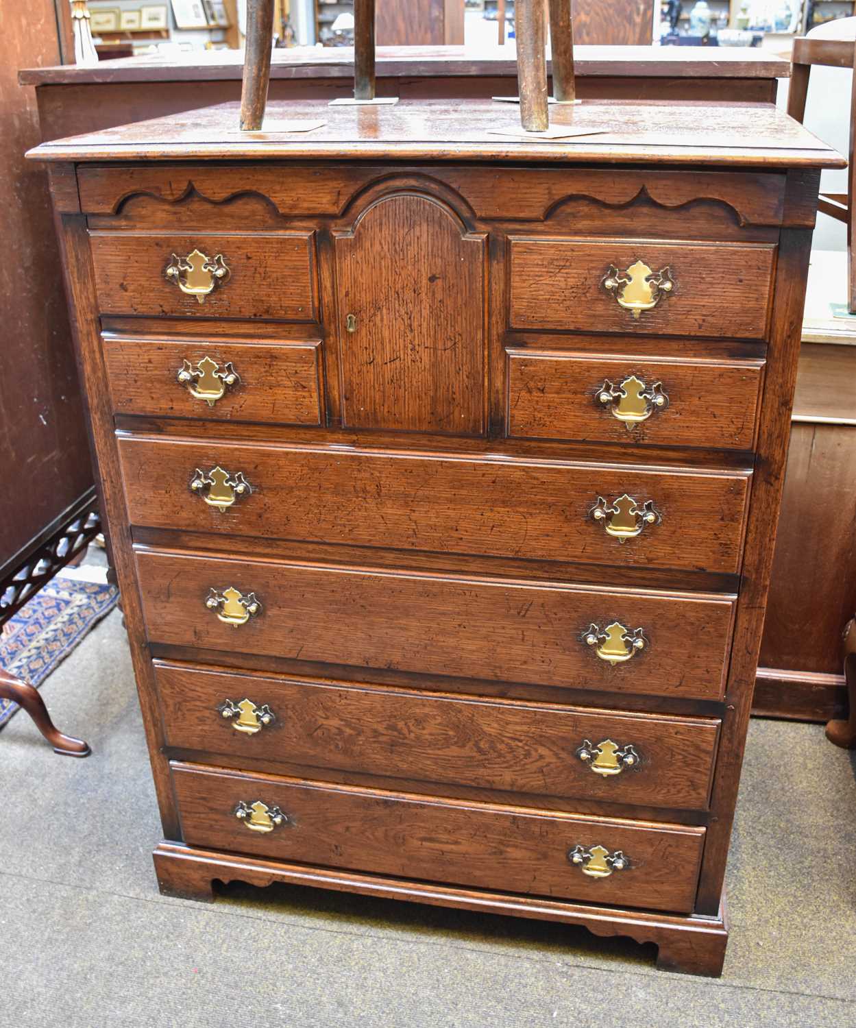 Lot 1372 - A Reproduction Oak Chest/TV Cabinet, 84cm