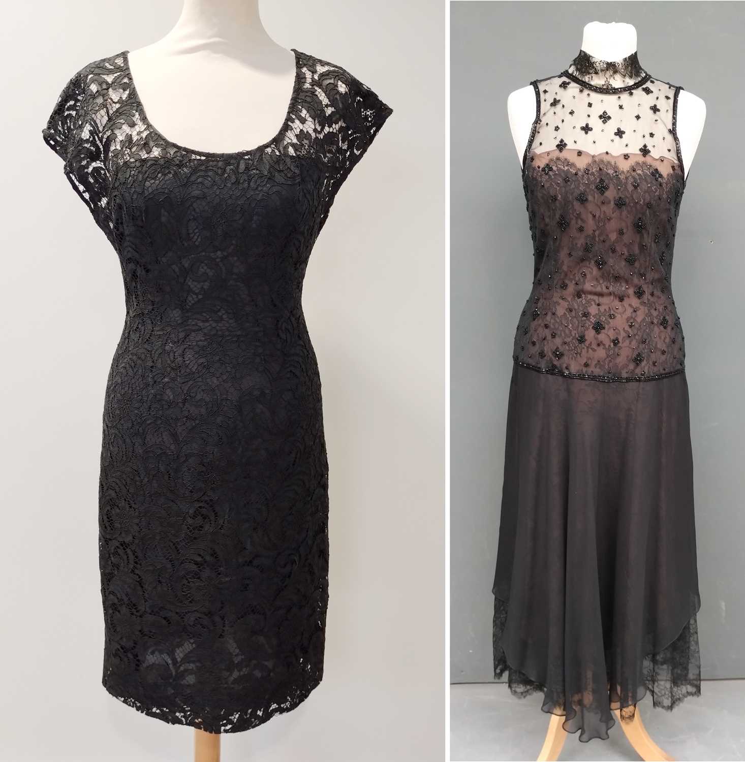 Lot 1085 - Prada Black Lace Mounted Dress, sleeveless