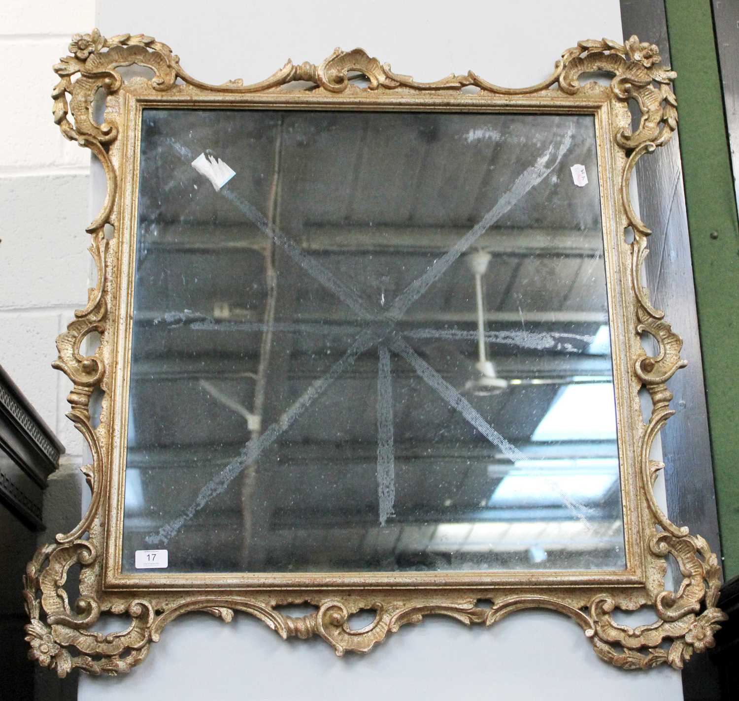 Lot 17 - A Scroll and Shell Carved Gilt Framed Mirror,