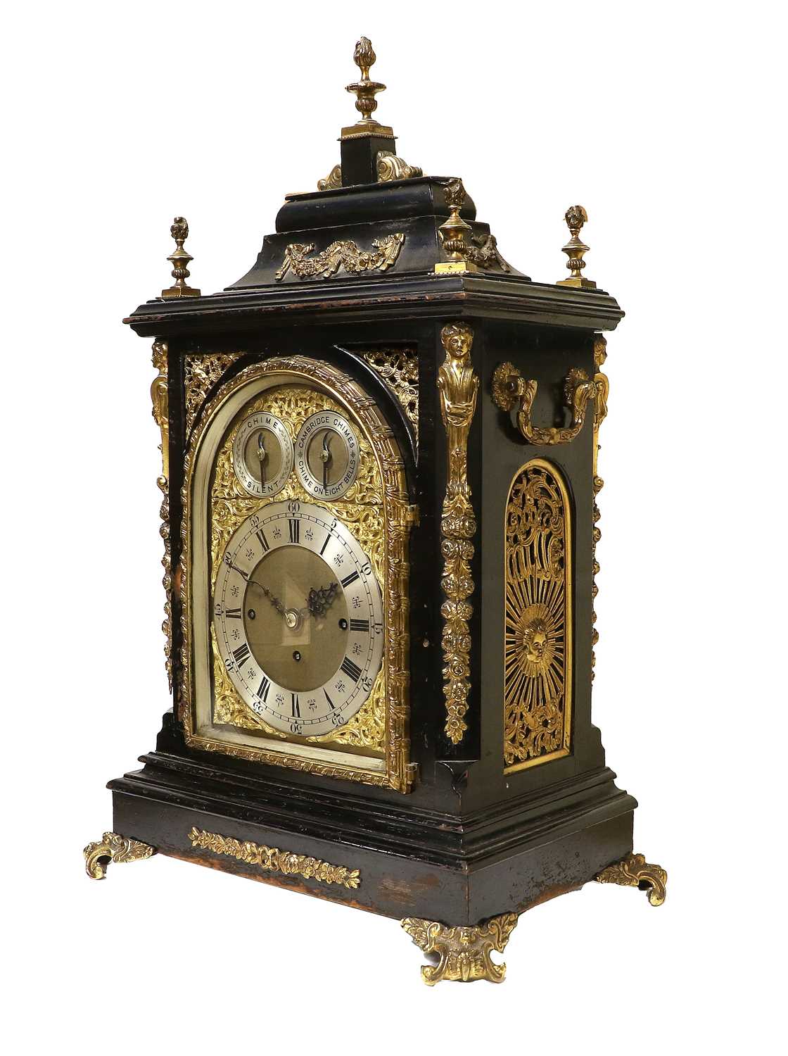 Lot 177 - An Ebonised Chiming Table Clock, circa 1890,