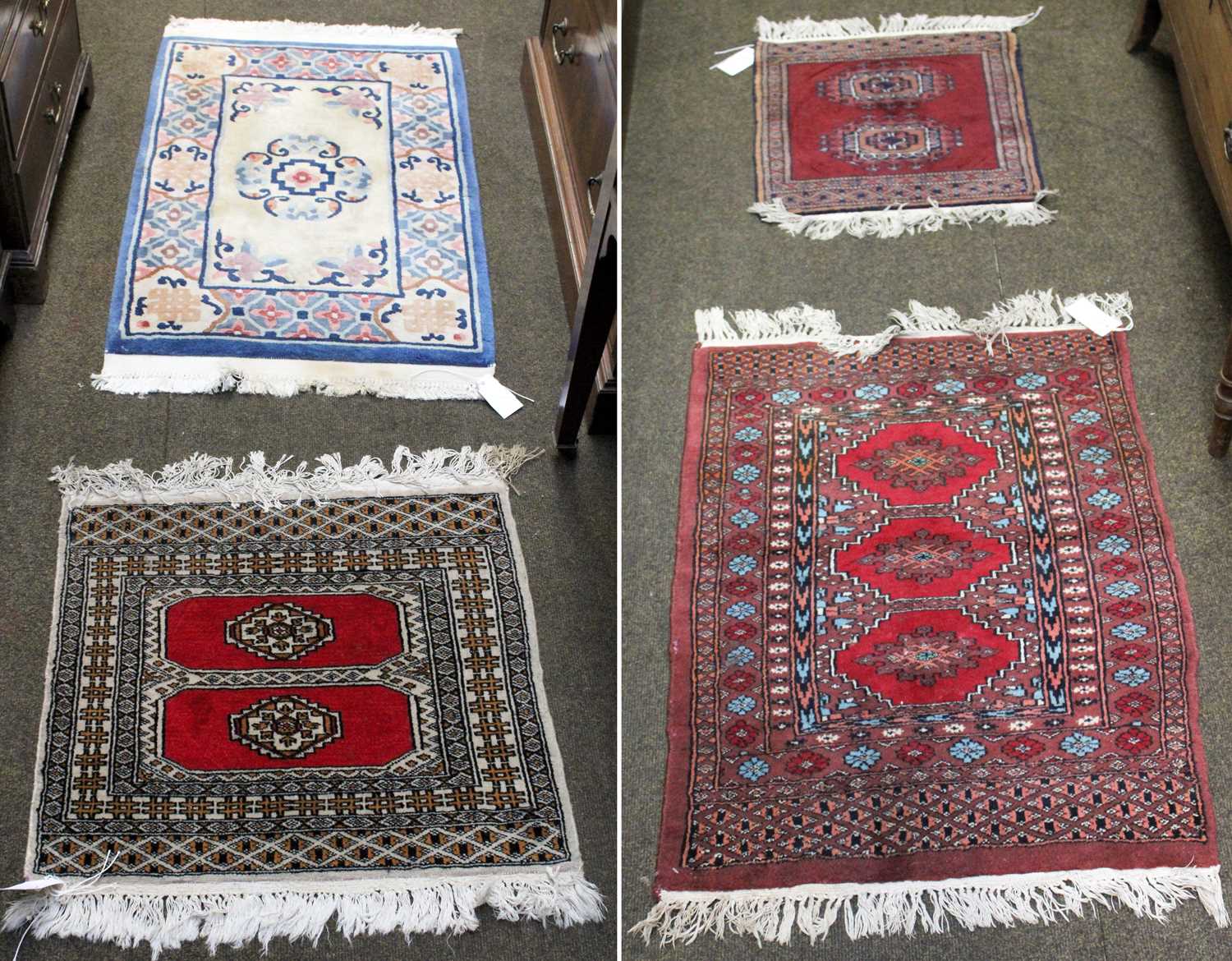 Lot 1173 - Chinese Mat, the cream field centred by a