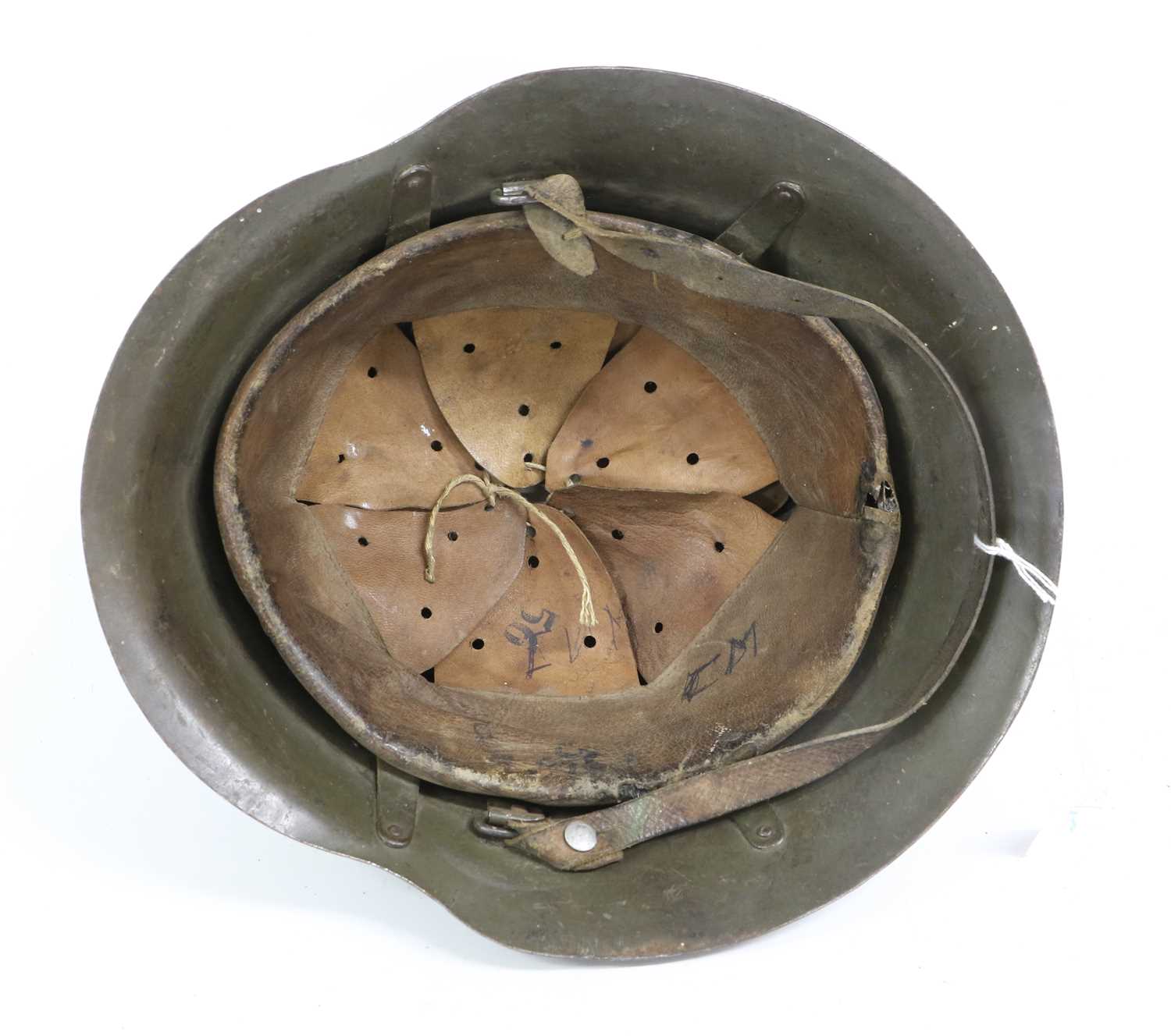 Lot 170 - A Bulgarian M36 Type C Combat Helmet, with