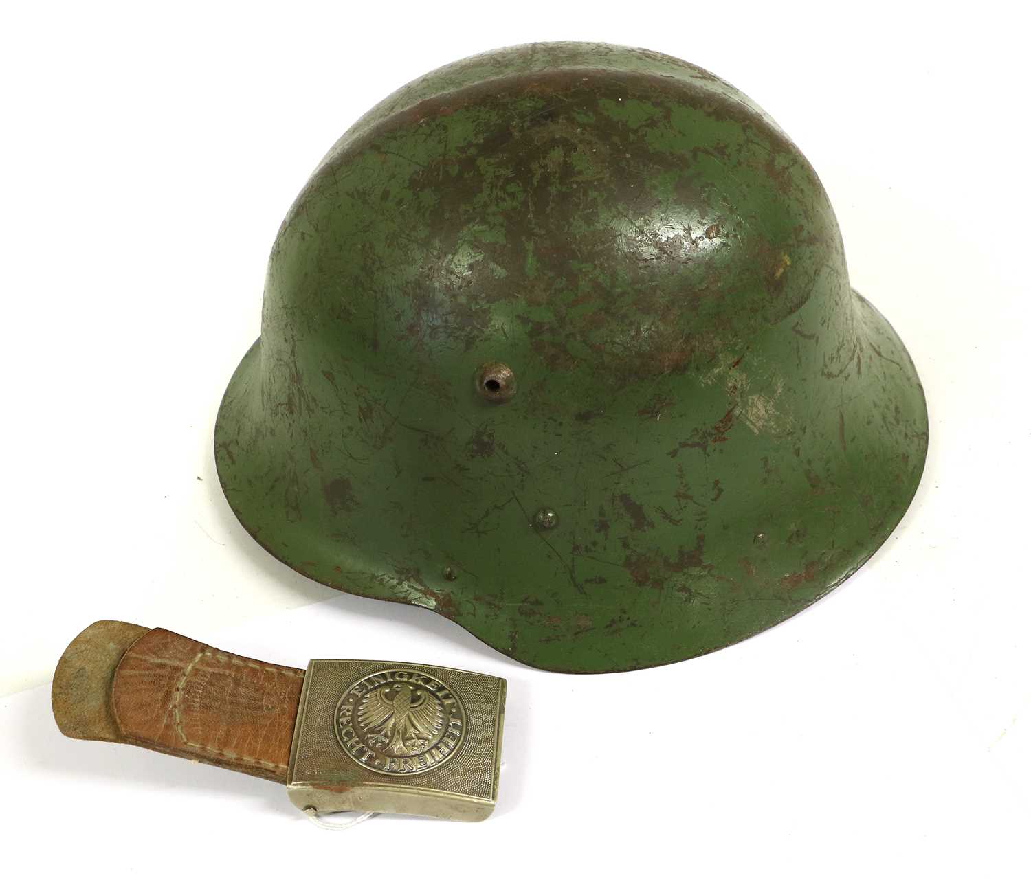 Lot 170 - A Bulgarian M36 Type C Combat Helmet, with
