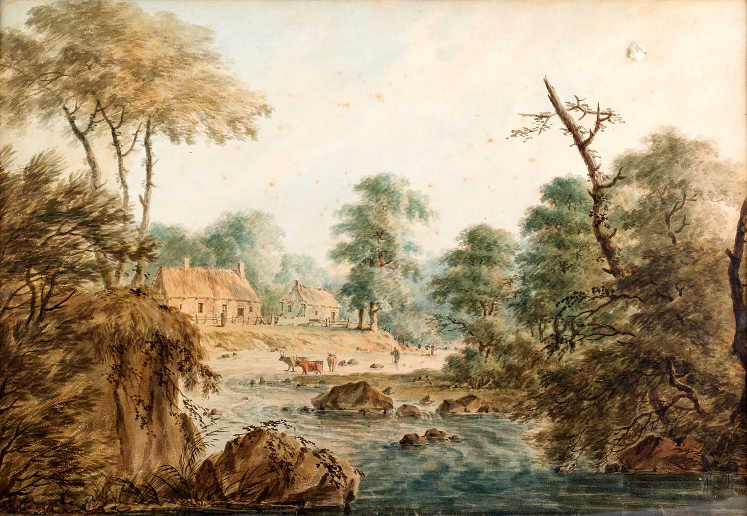 Lot 183 - J. Becker (late 18th Century) "River Bank